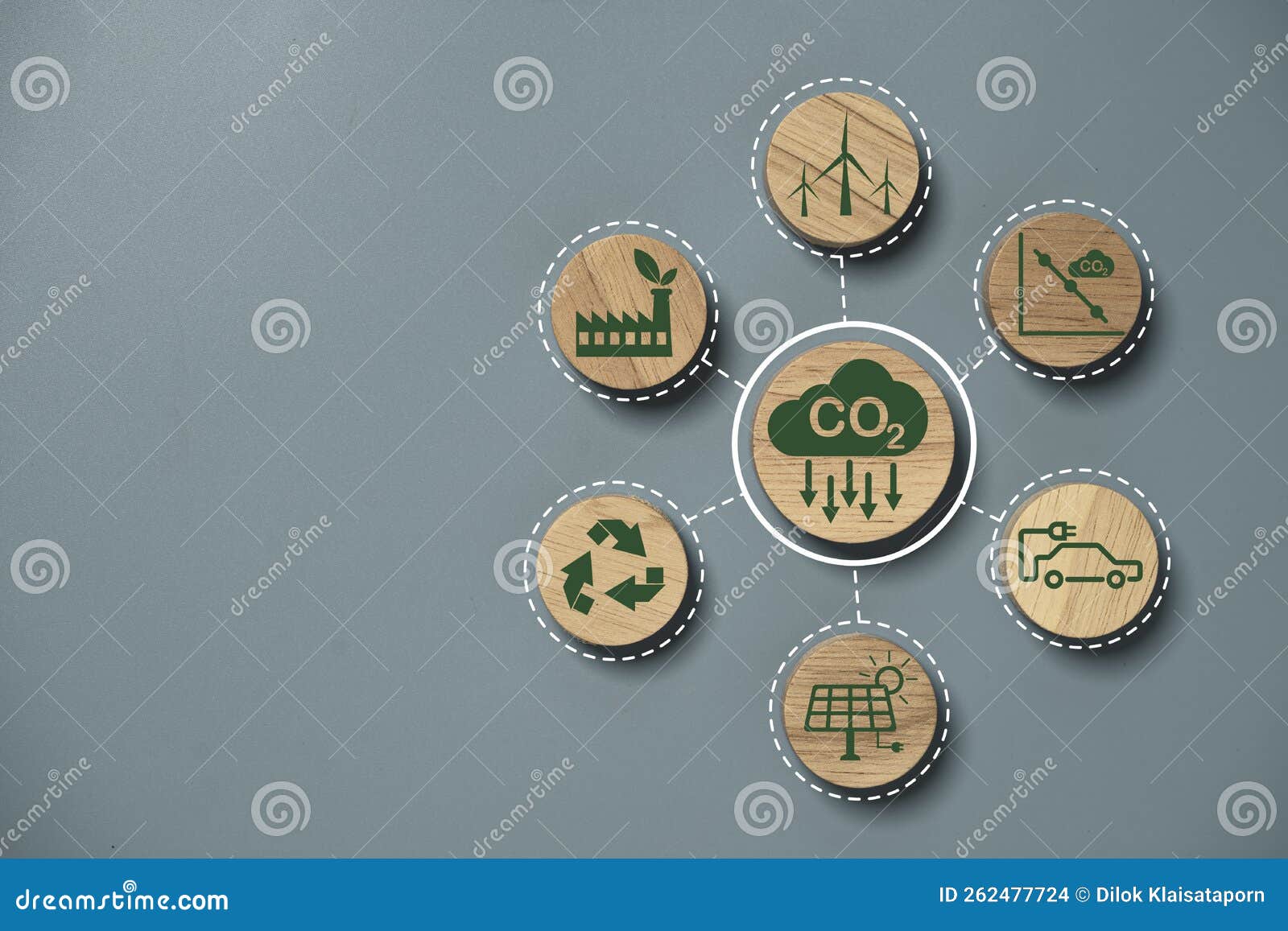 CO2 Reducing ,Recycle ,Green Factory and Electric Vehicle Icon for Decrease CO2 , Carbon ...