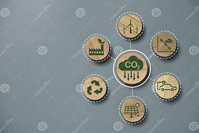 CO2 Reducing ,Recycle ,Green Factory and Electric Vehicle Icon for Decrease CO2 , Carbon ...