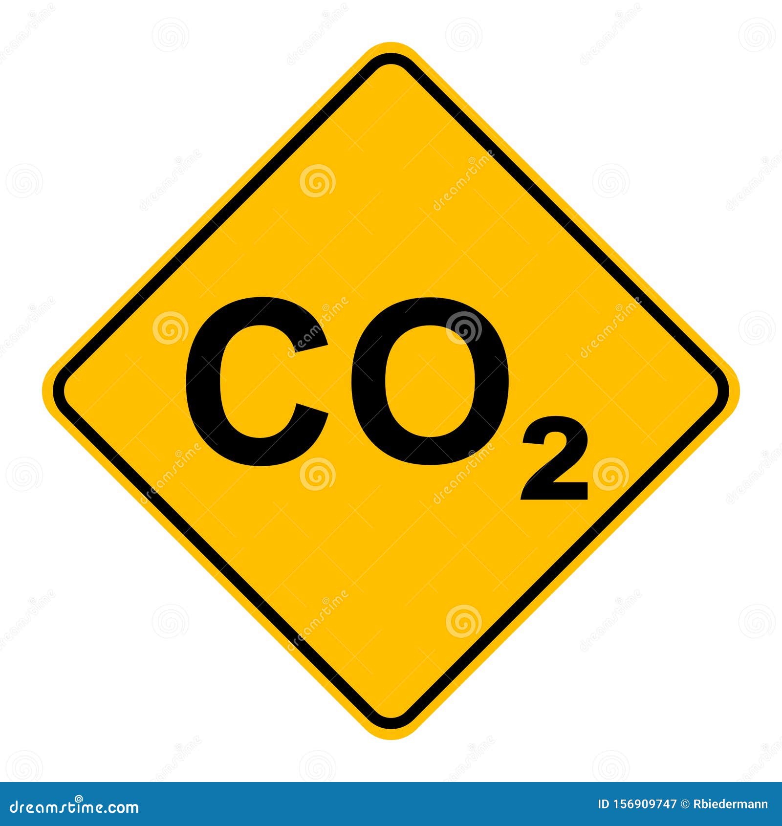 CO2 and road sign stock vector. Illustration of danger - 156909747