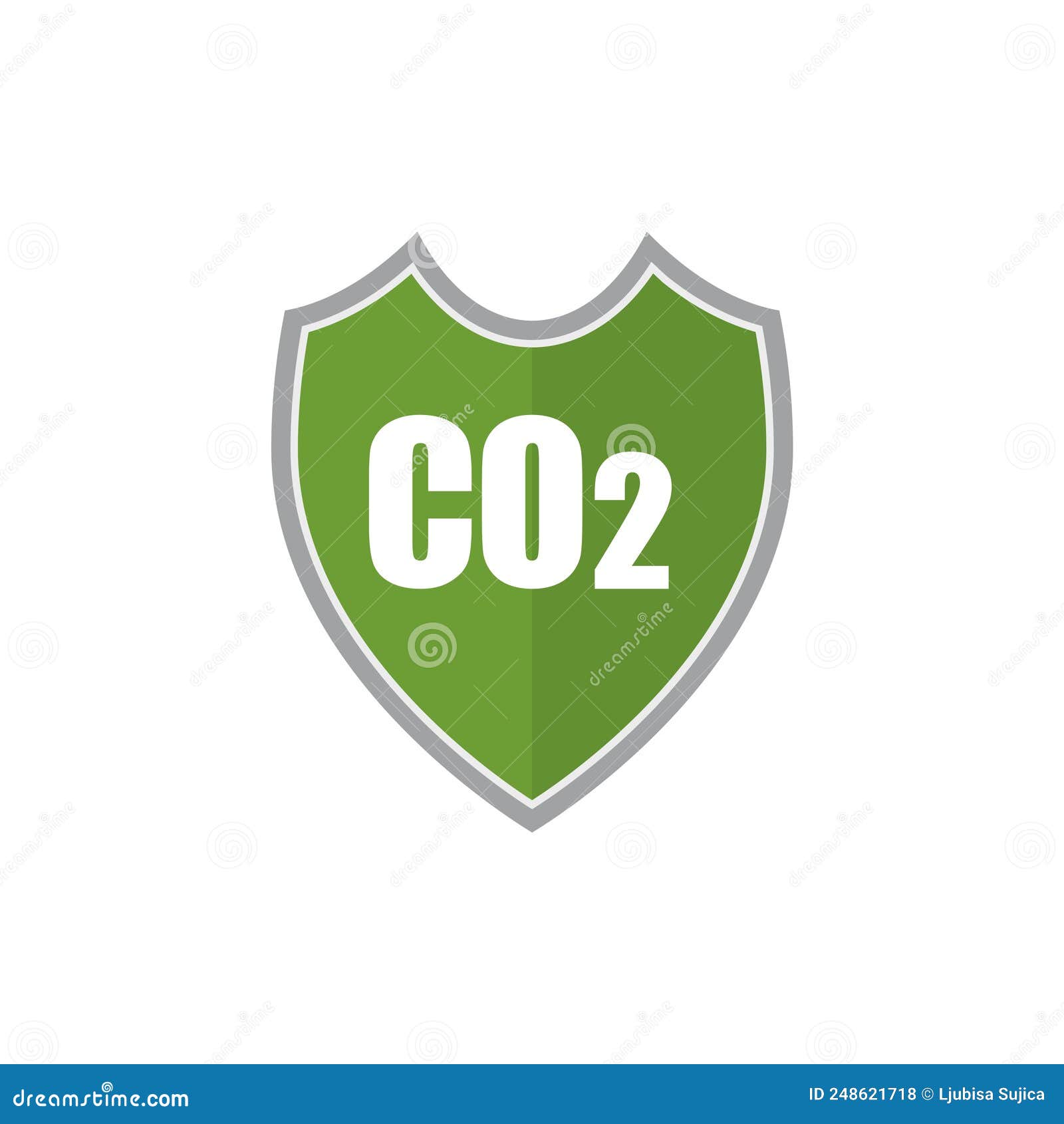 CO2 Shield Icon. Protecting Shield Sign with the Text CO2 Isolated on ...