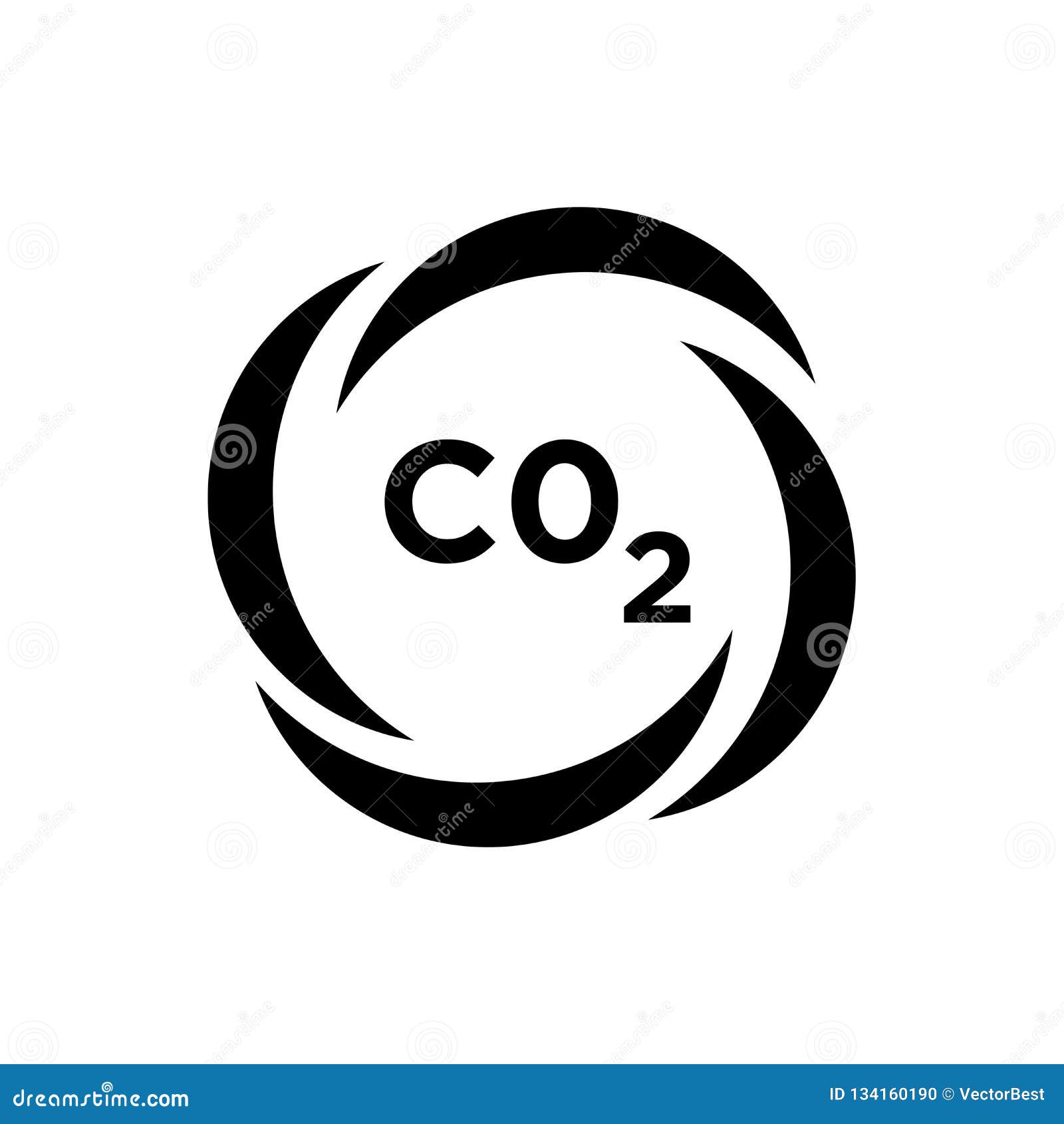 CO2 Sign Icon Vector Sign and Symbol Isolated on White Background, CO2 ...