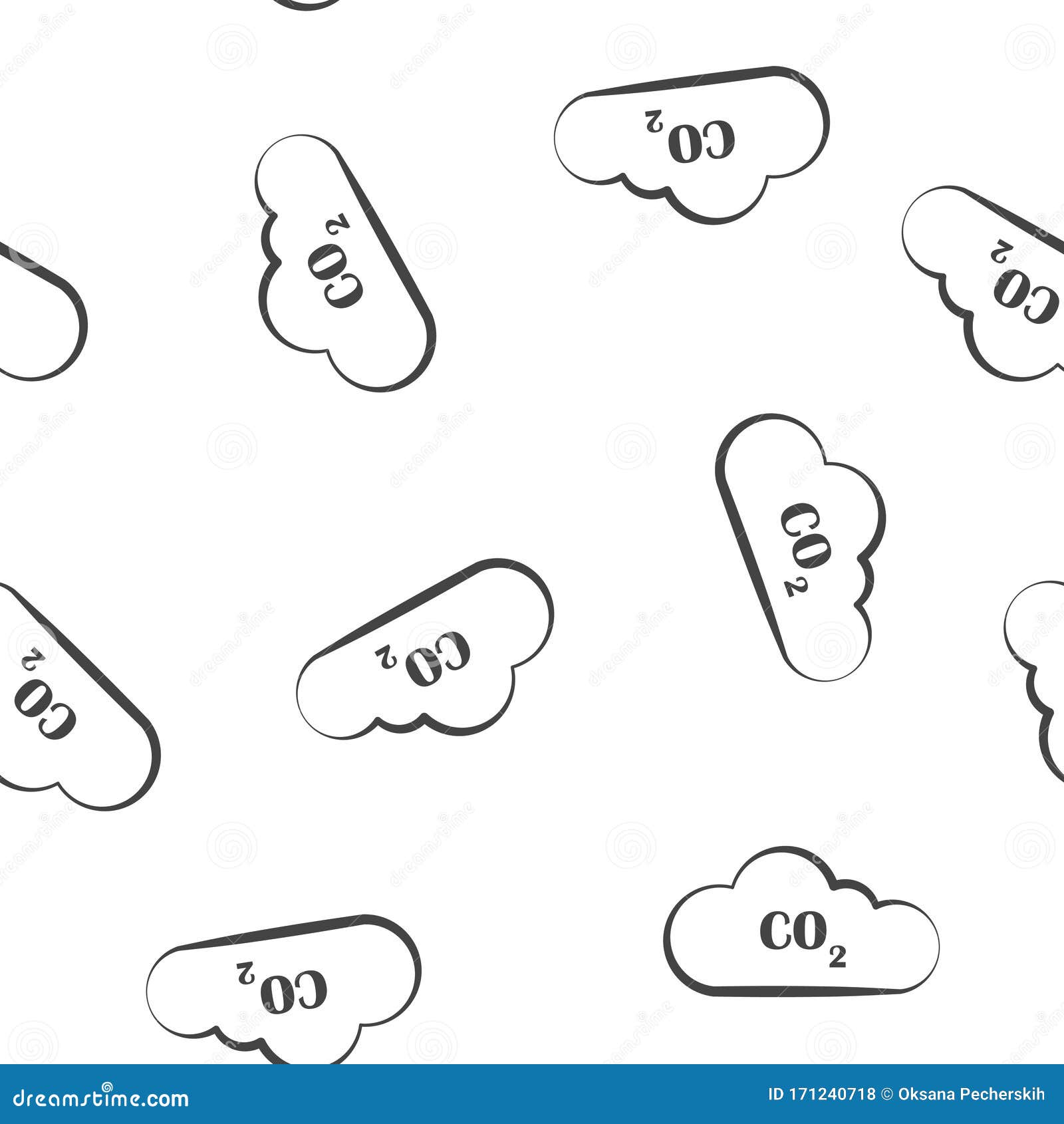 CO2 Vector Icon Seamless Pattern on a White Background Stock Vector ...