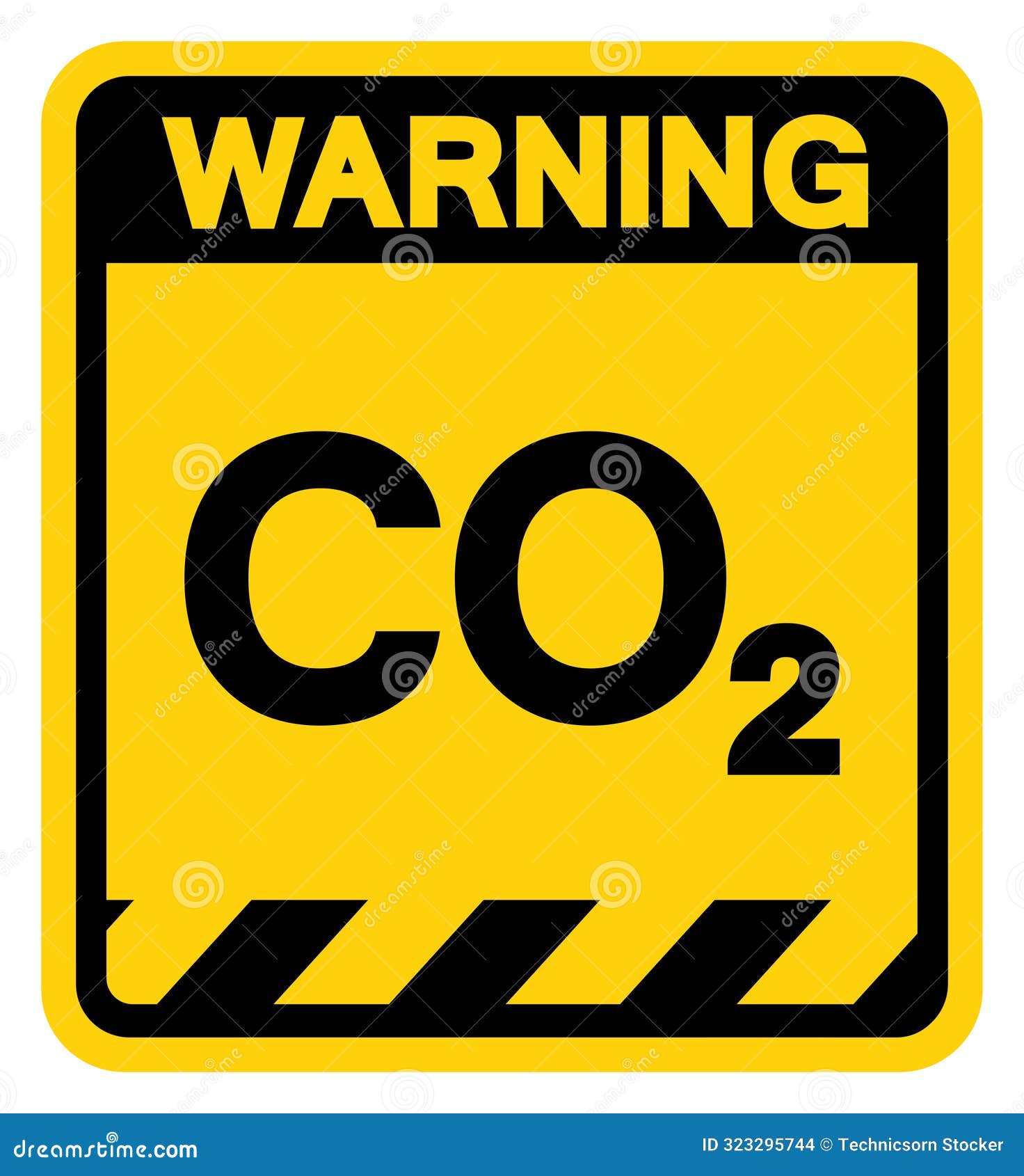 CO2 Warning Sign, Vector Illustration, Isolate on White Background ...