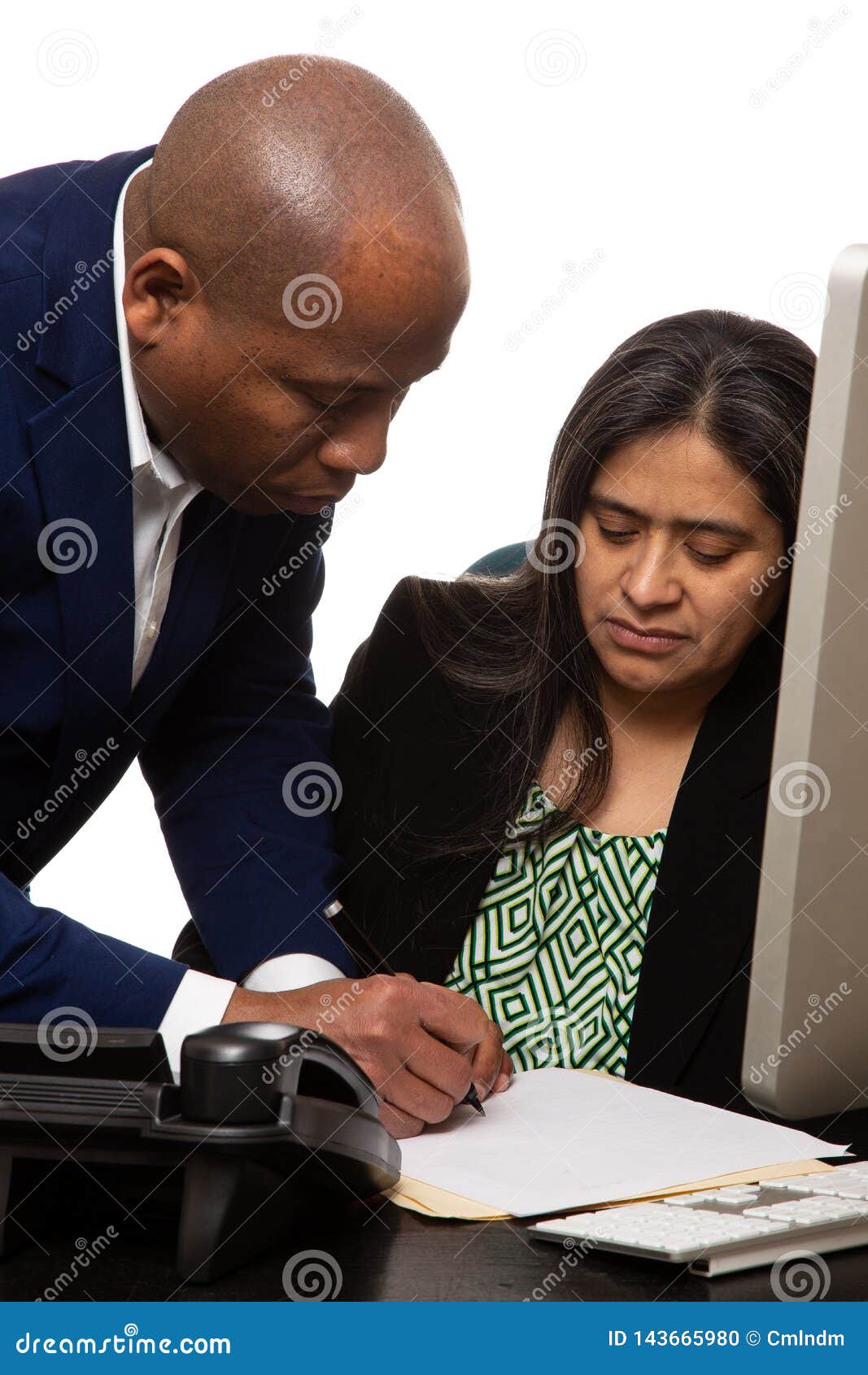 Co-Worker Explaining Something To Team Mate Stock Photo - Image of ...