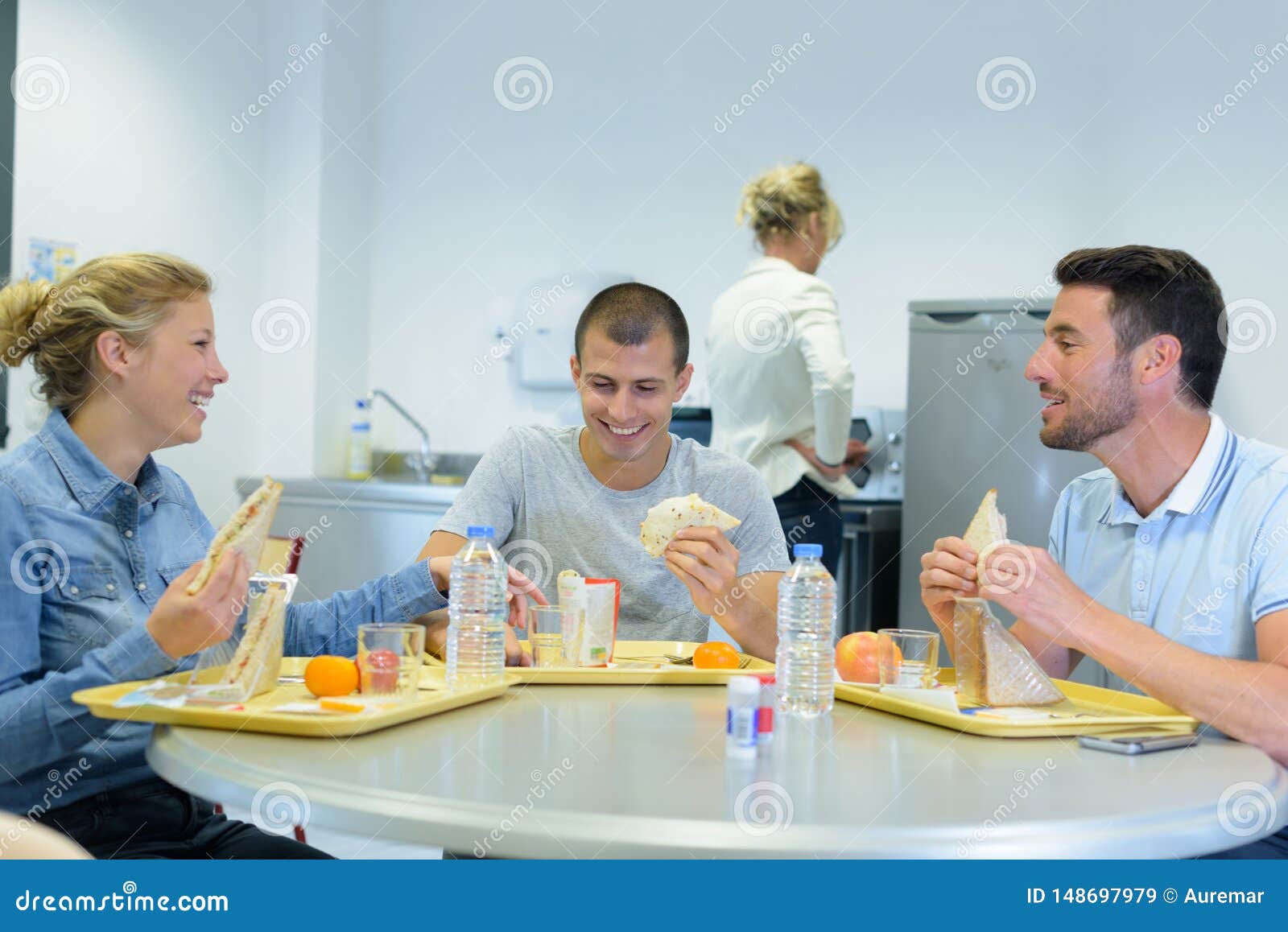 Co-workers at lunch break stock image. Image of smart - 148697979
