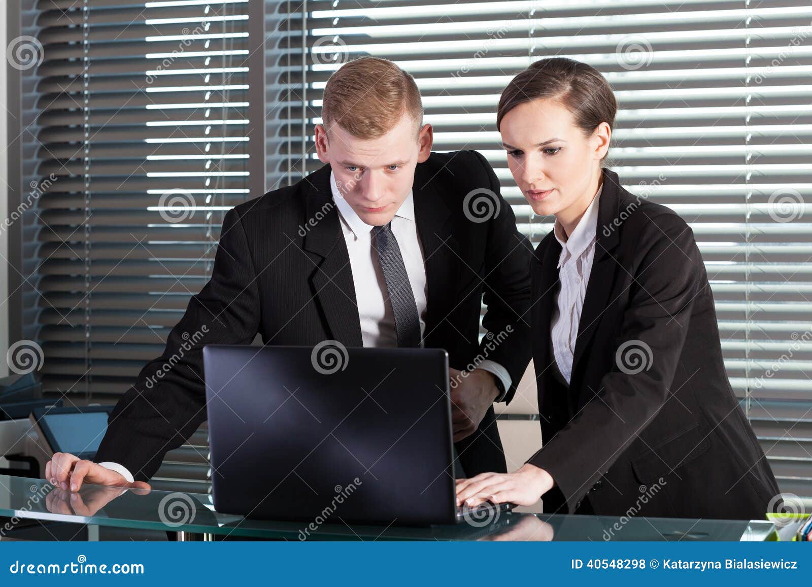 Co-workers during work stock photo. Image of blinds, partnership - 40548298