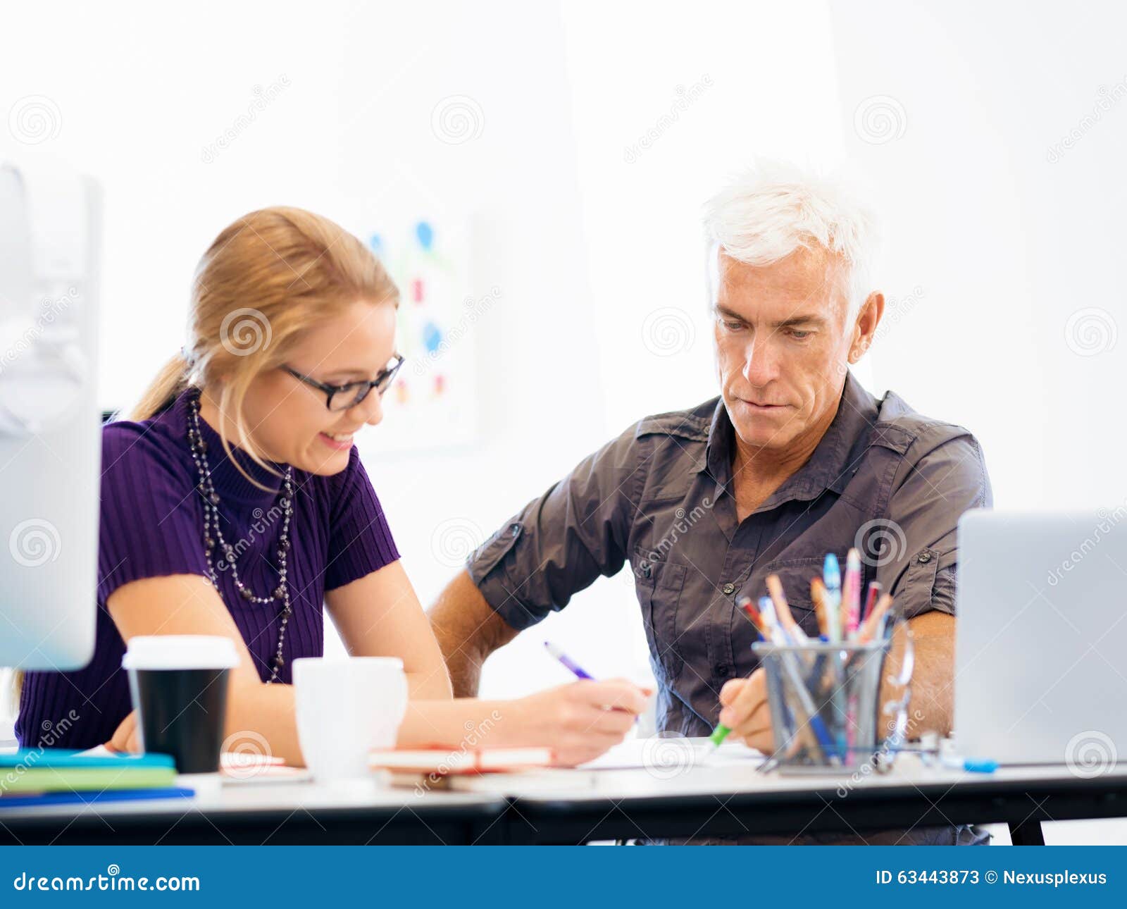 Co-workers Working Together Stock Image - Image of person, professional ...