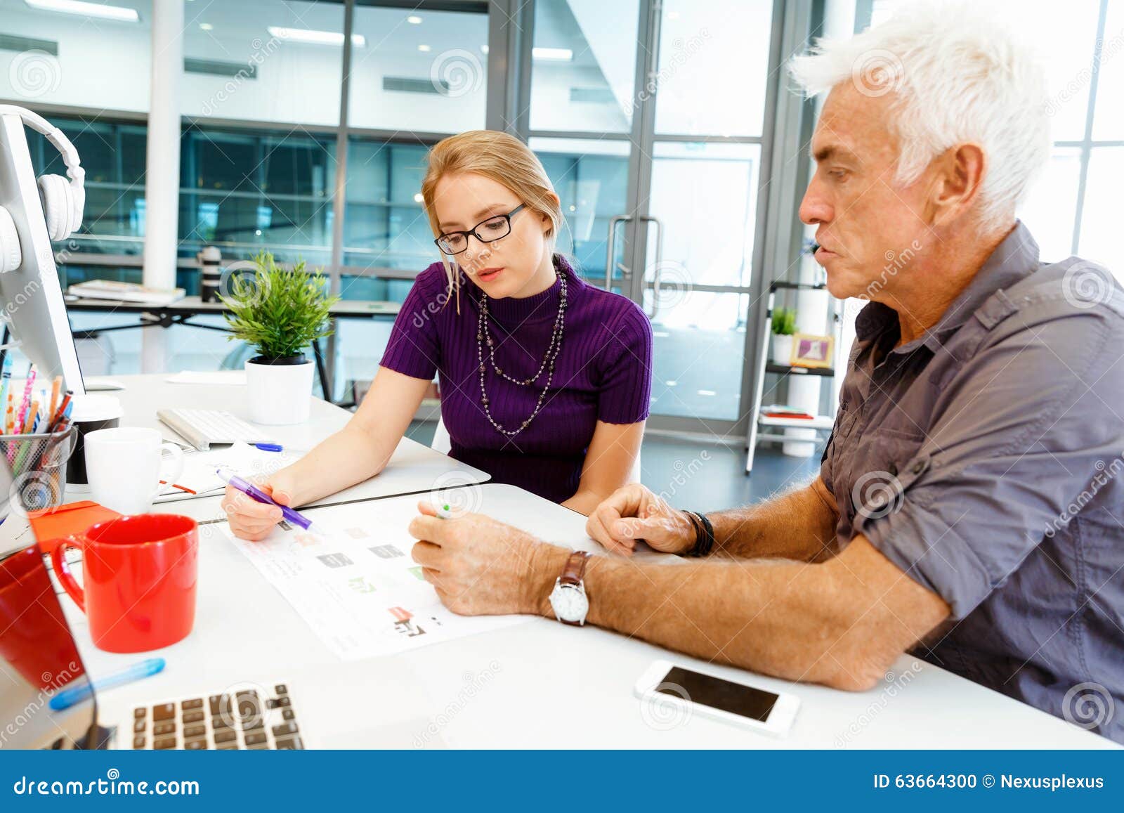 Co-workers Working Together Stock Photo - Image of marketing, coworkers ...