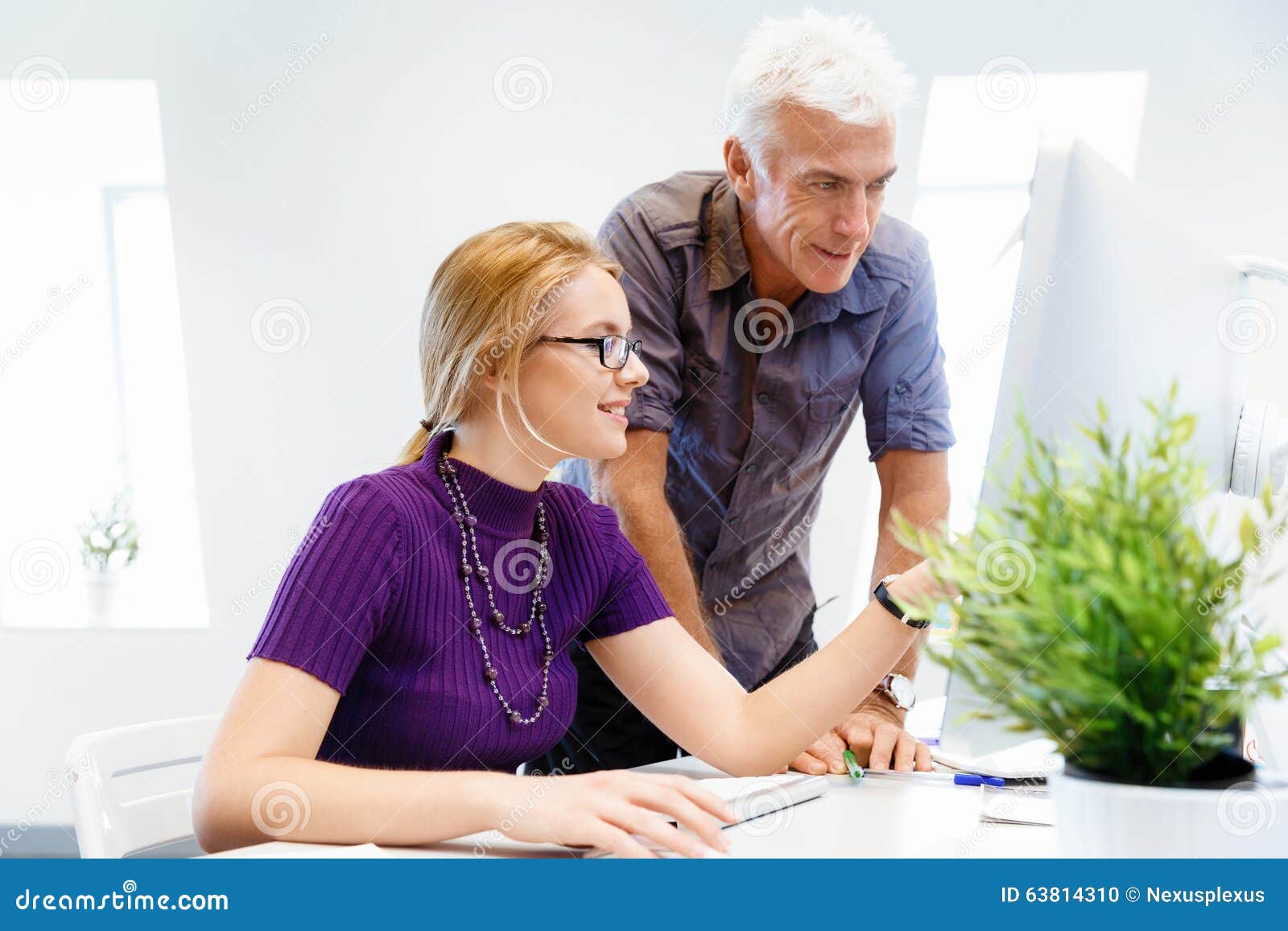 Co-workers Working Together Stock Photo - Image of business, teamwork ...