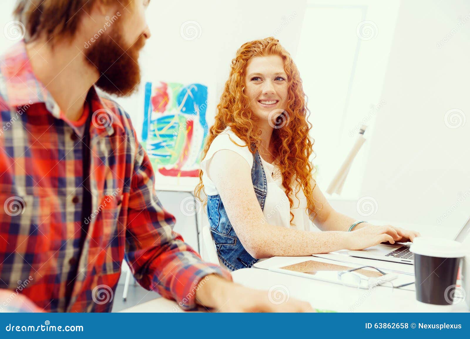 Co-workers Working Together Stock Photo - Image of computer, people ...