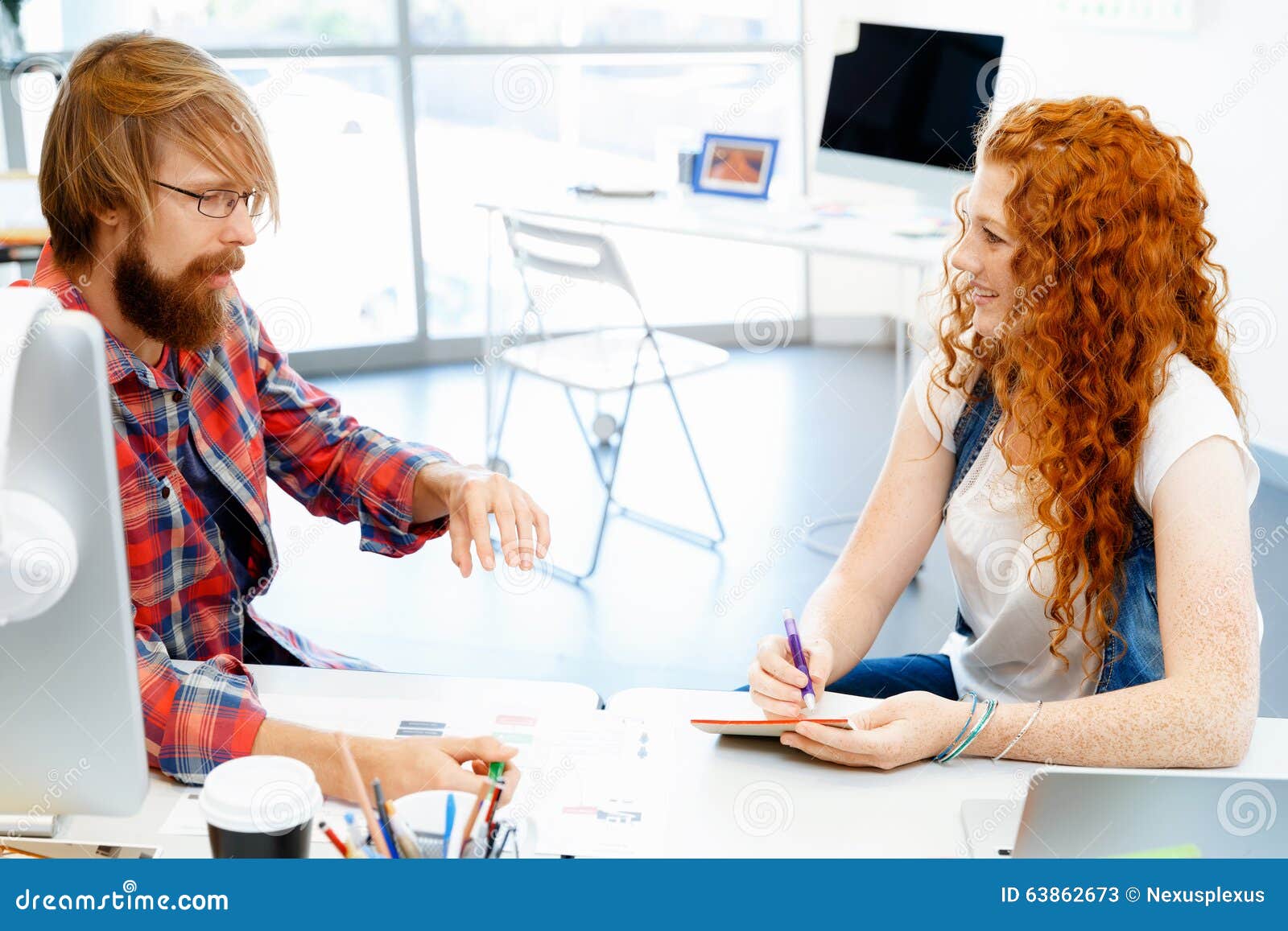 Co-workers Working Together Stock Image - Image of desktop, 2530: 63862673