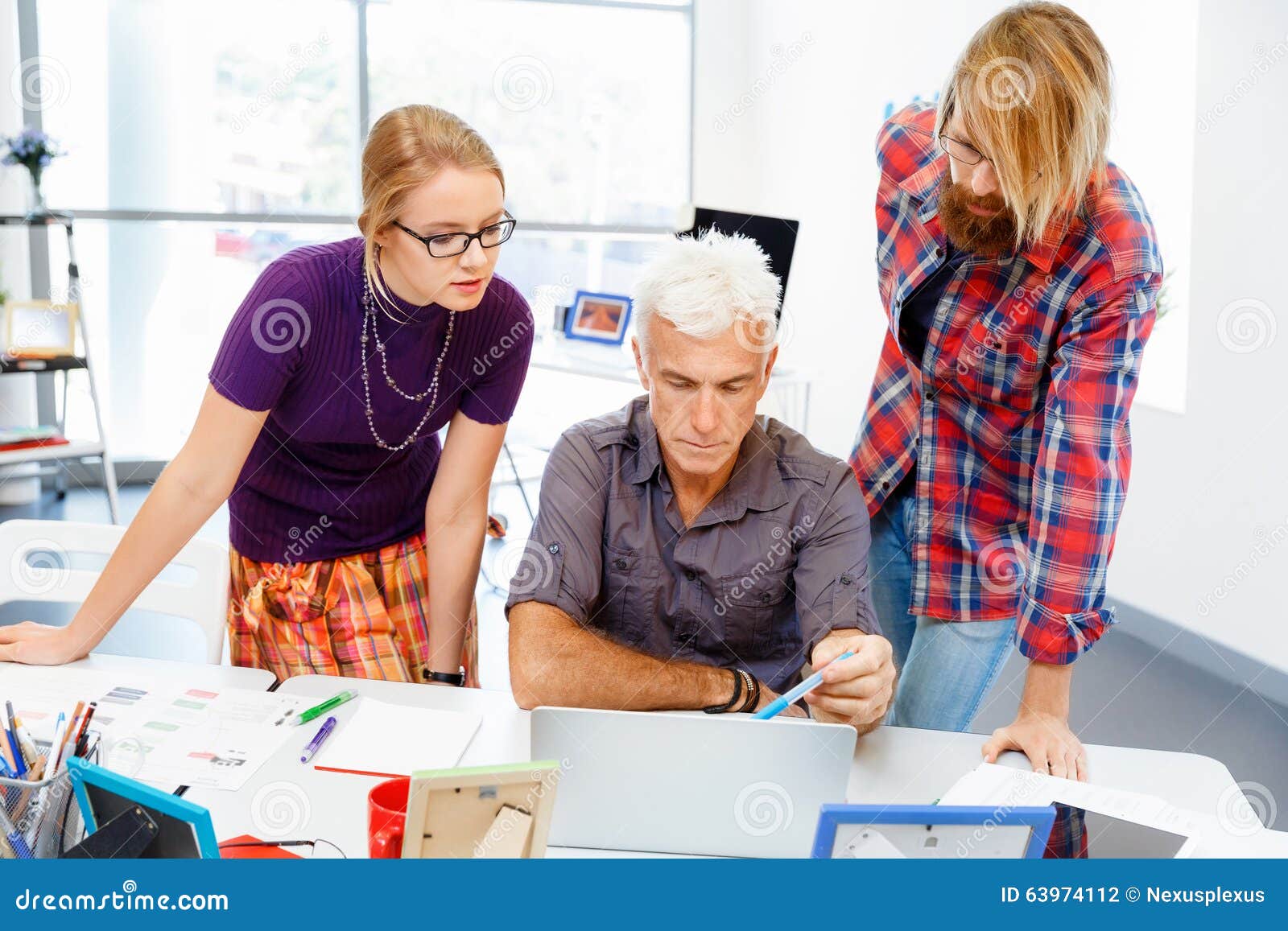 Co-workers Working Together Stock Photo - Image of coworkers ...