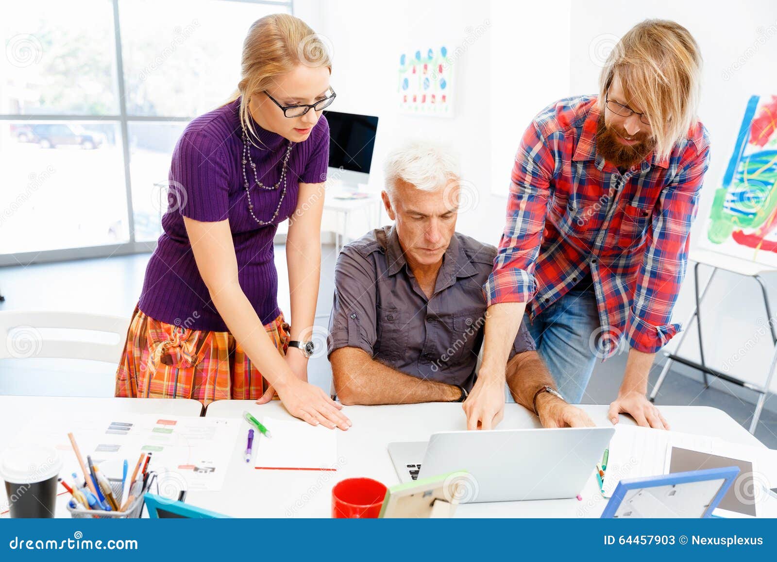 Co-workers Working Together Stock Image - Image of 2530, adult: 64457903
