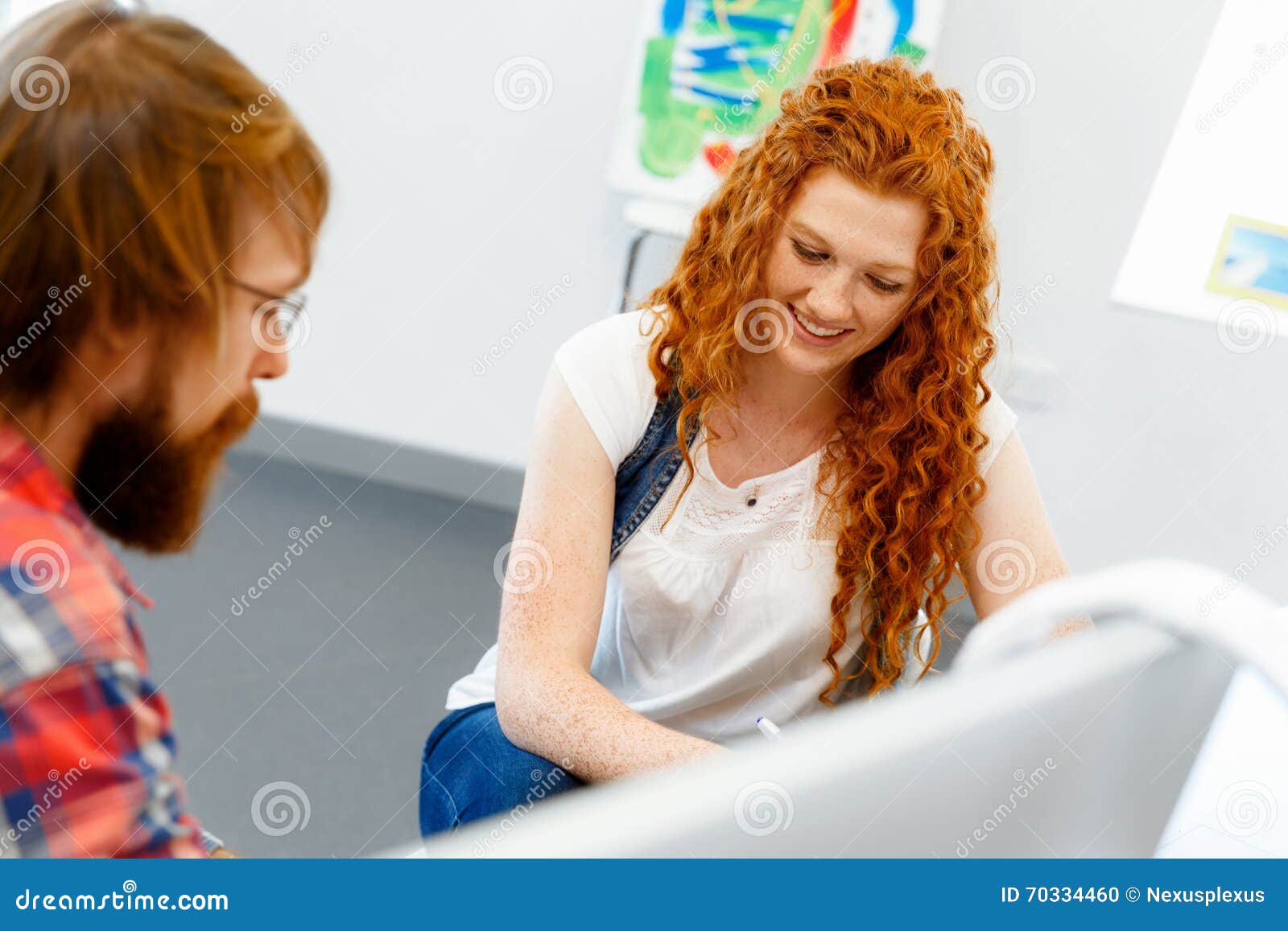 Co-workers Working Together Stock Photo - Image of desk, colleagues ...