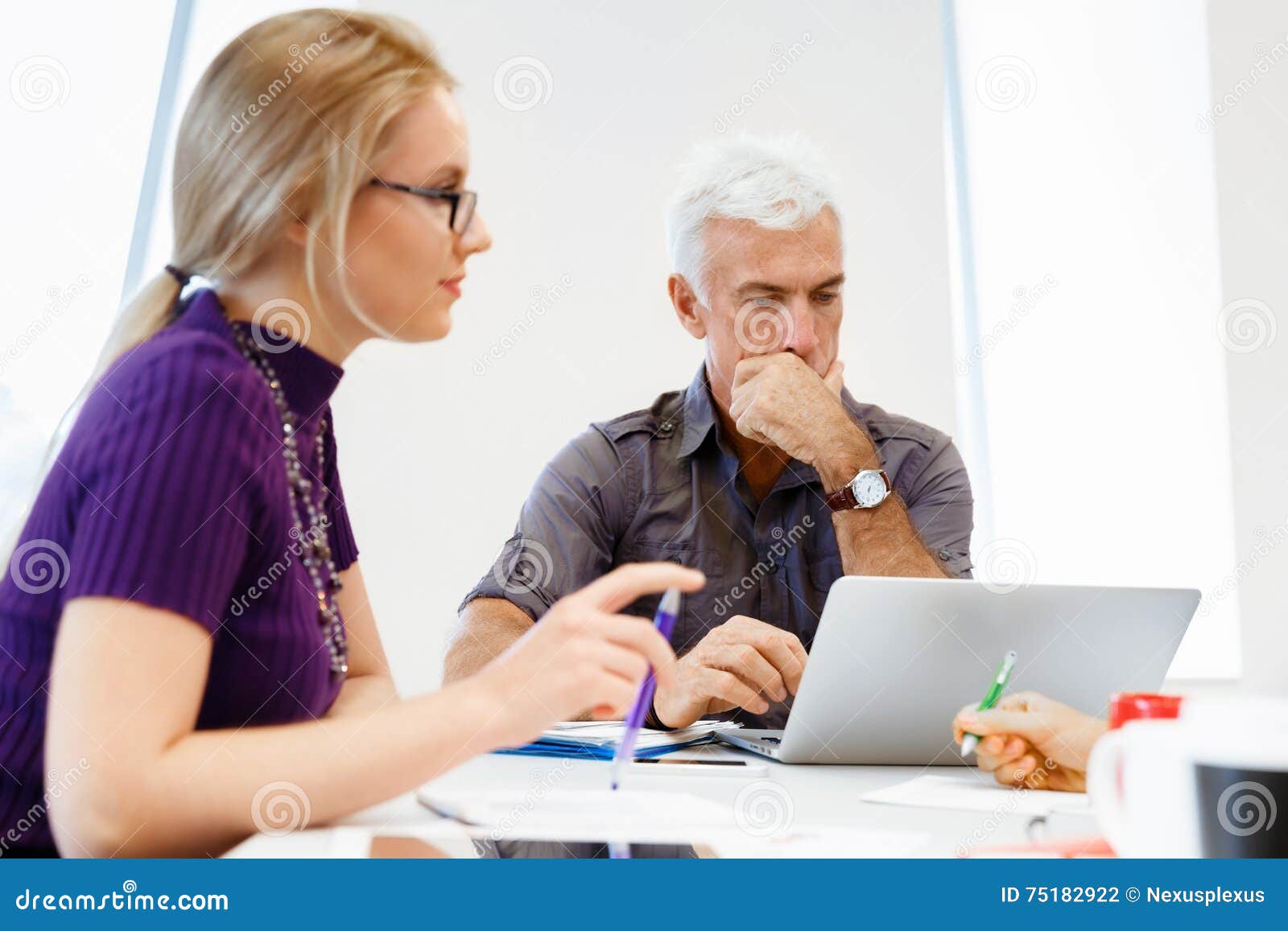 Co-workers Working Together Stock Photo - Image of indoors, girl: 75182922