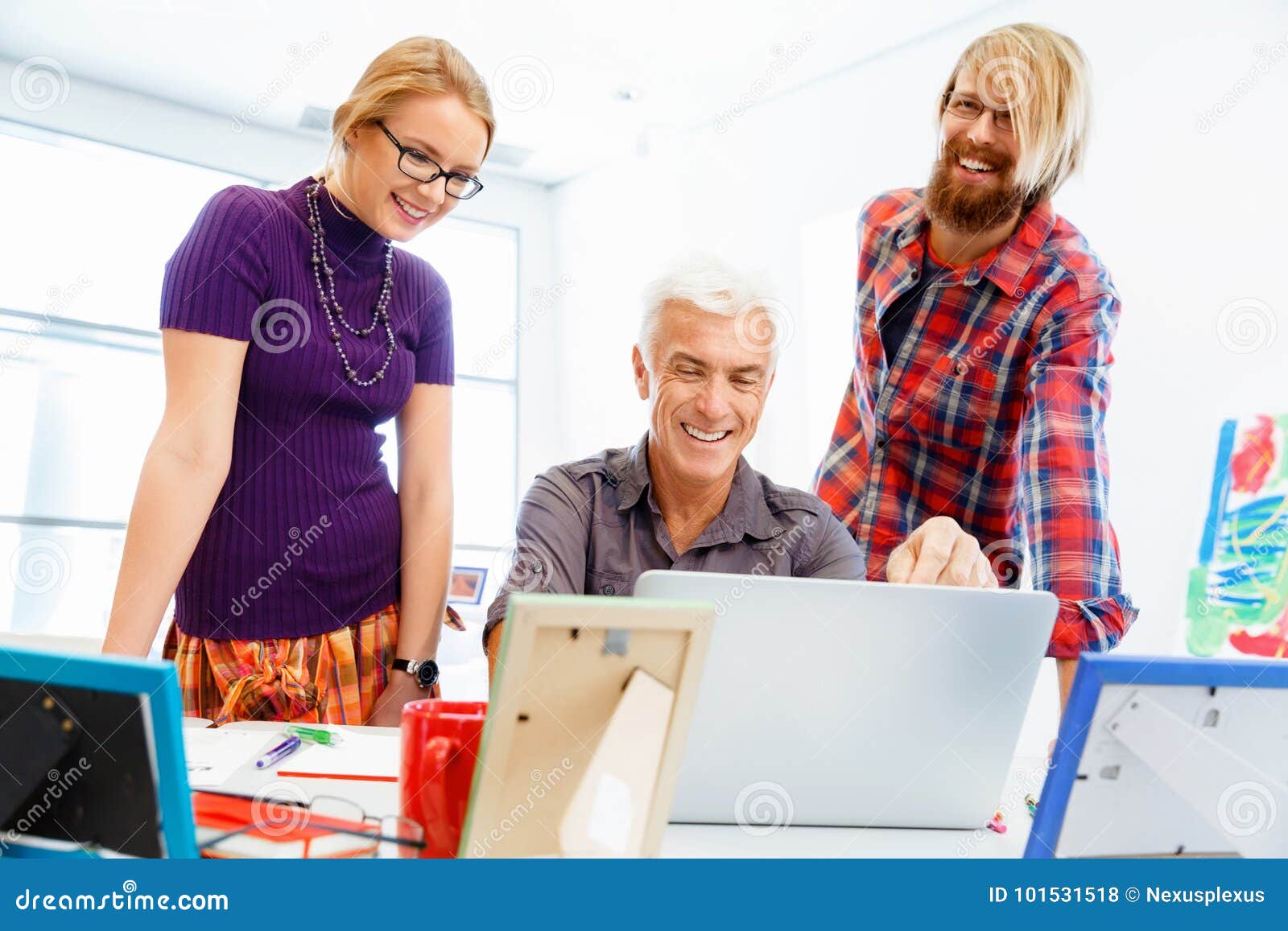 Co-workers Working Together Stock Photo - Image of coworkers, adult ...