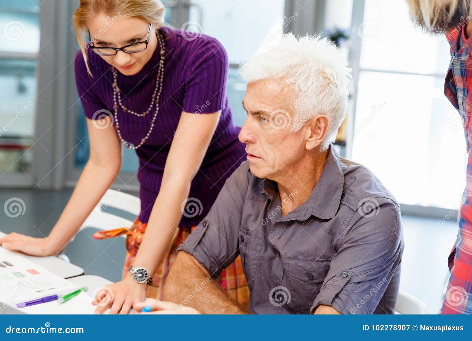 Co-workers Working Together Stock Image - Image of teamwork, people ...