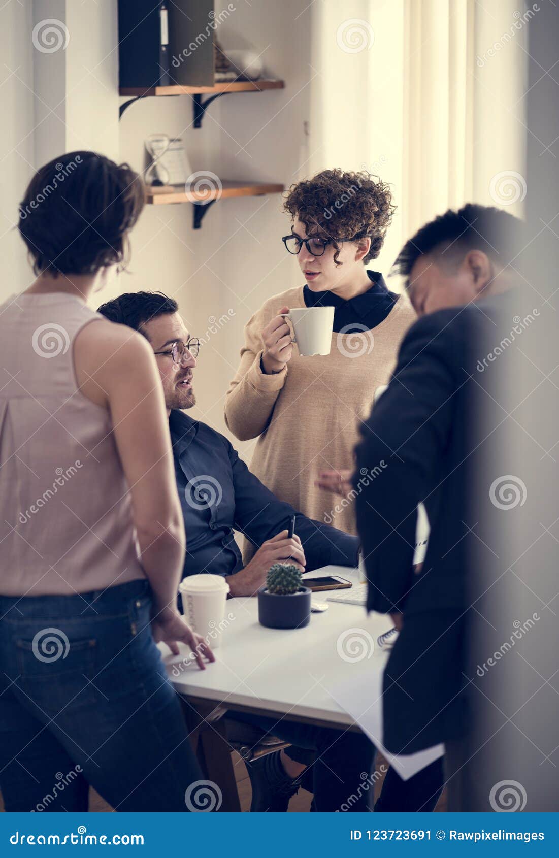 Co-workers Working Together in the Office Stock Image - Image of people ...