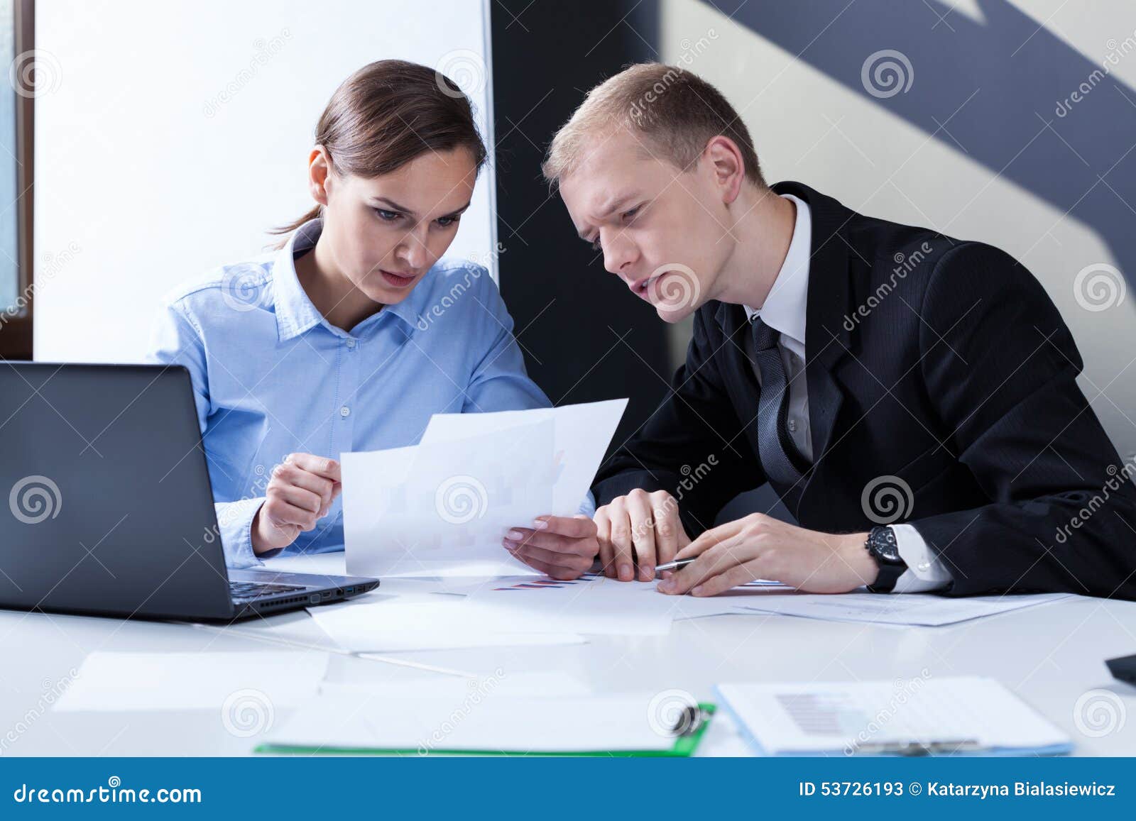 Co-workers Working Together Stock Image - Image of discussion, business ...