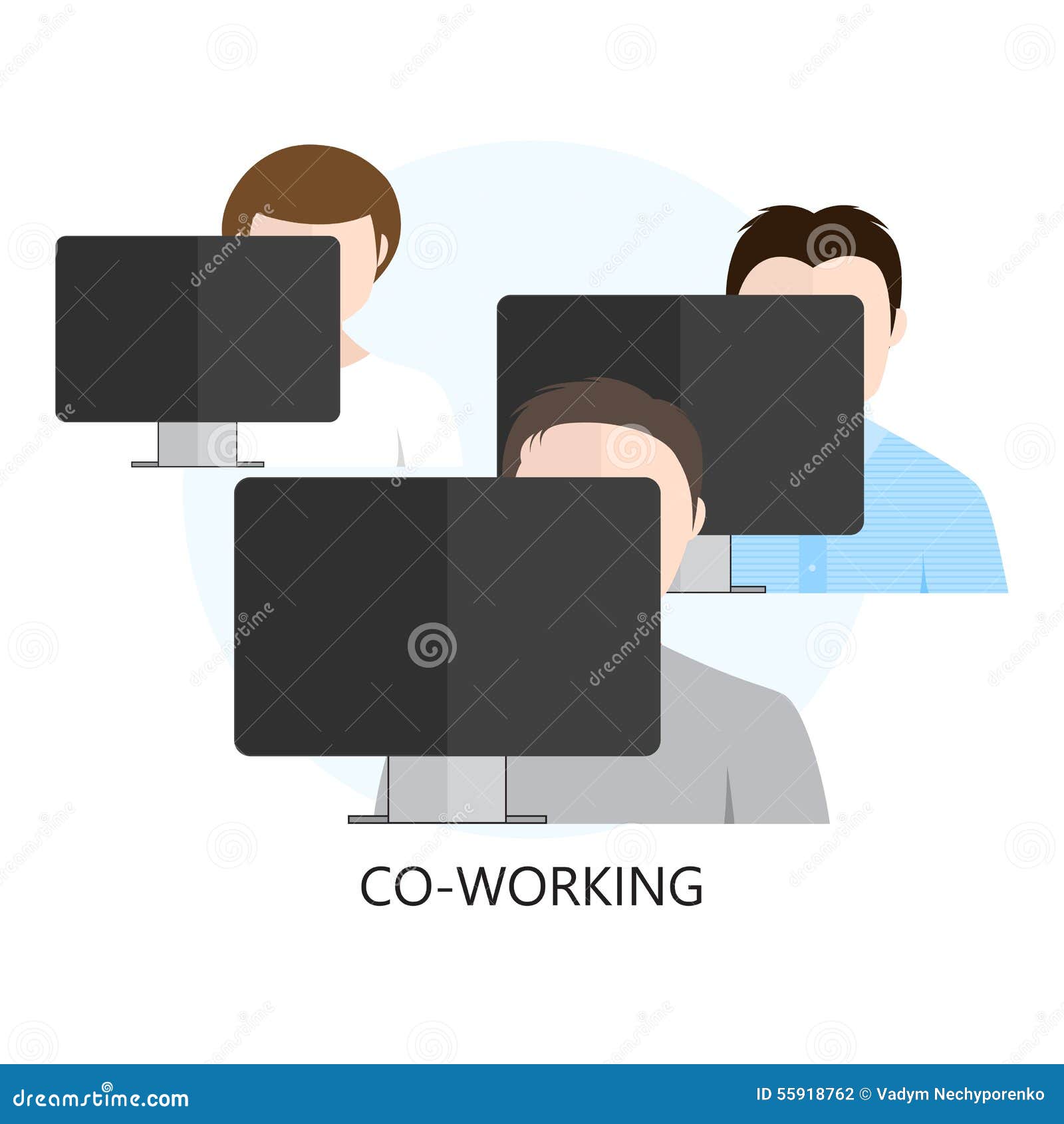 Co-working Icon stock vector. Illustration of development - 55918762