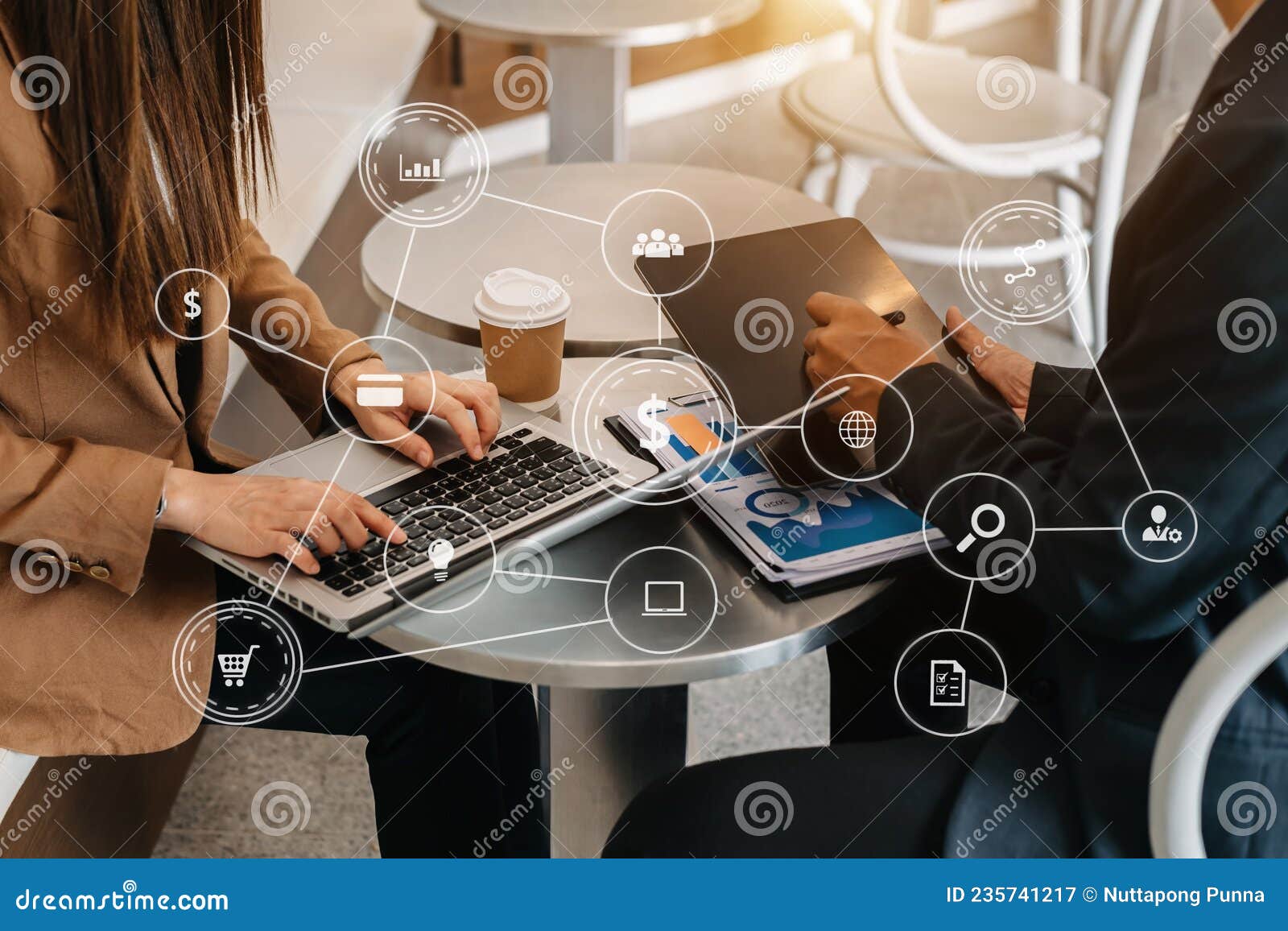 Co Working Process, Team Working.Coding Software Developer Work with AR New Design Dashboard ...