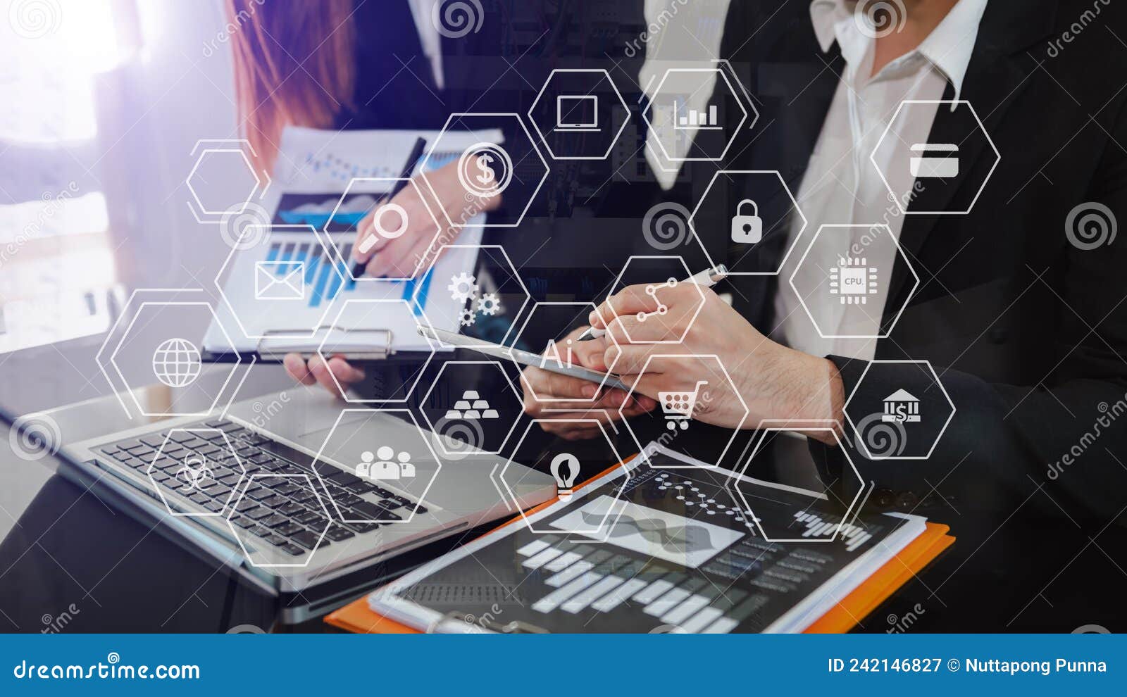 Co Working Process, Team Working.Coding Software Developer Work with AR ...