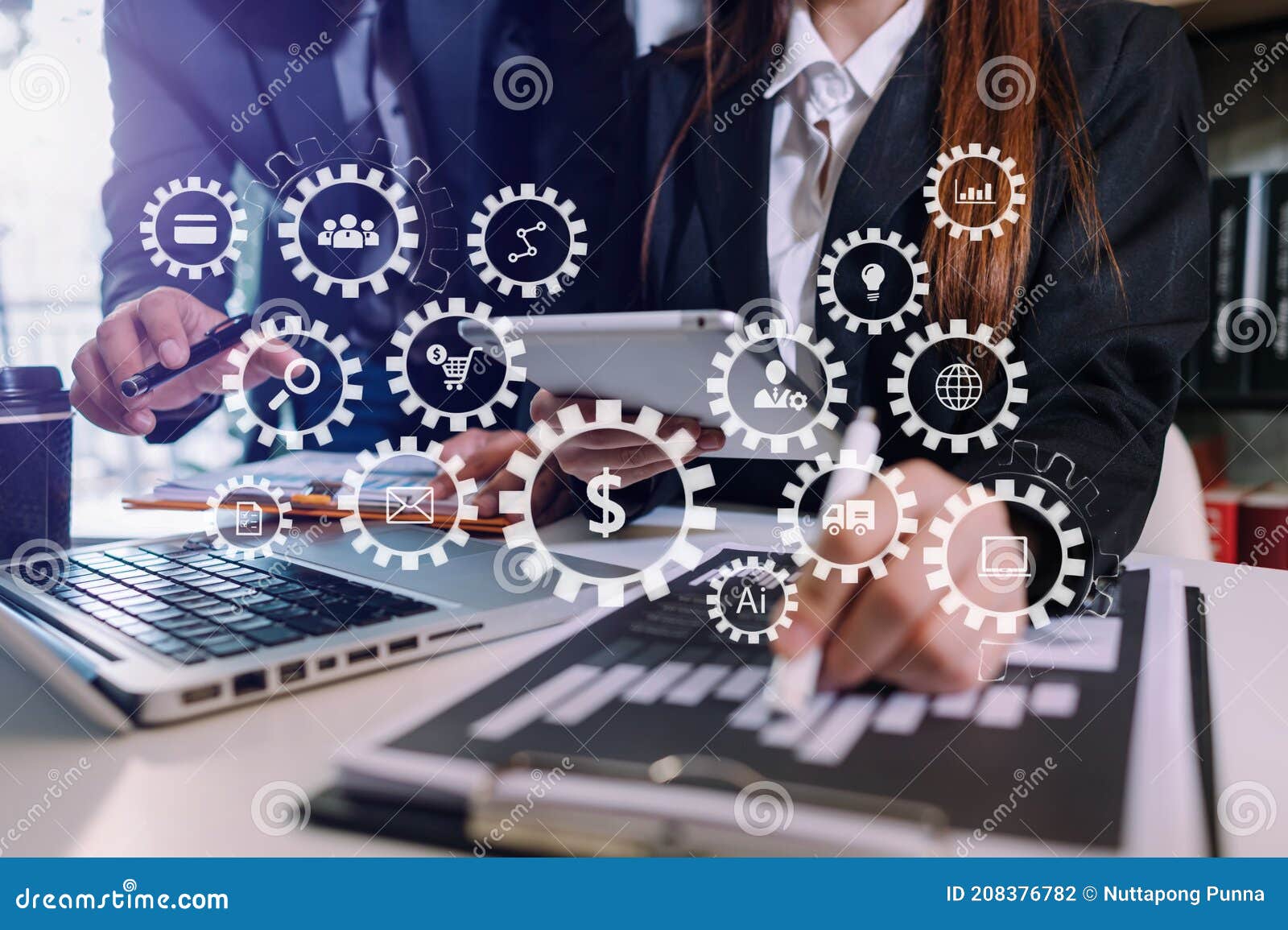 Co Working Process, Team Working.Coding Software Developer Work with AR New Design Dashboard ...
