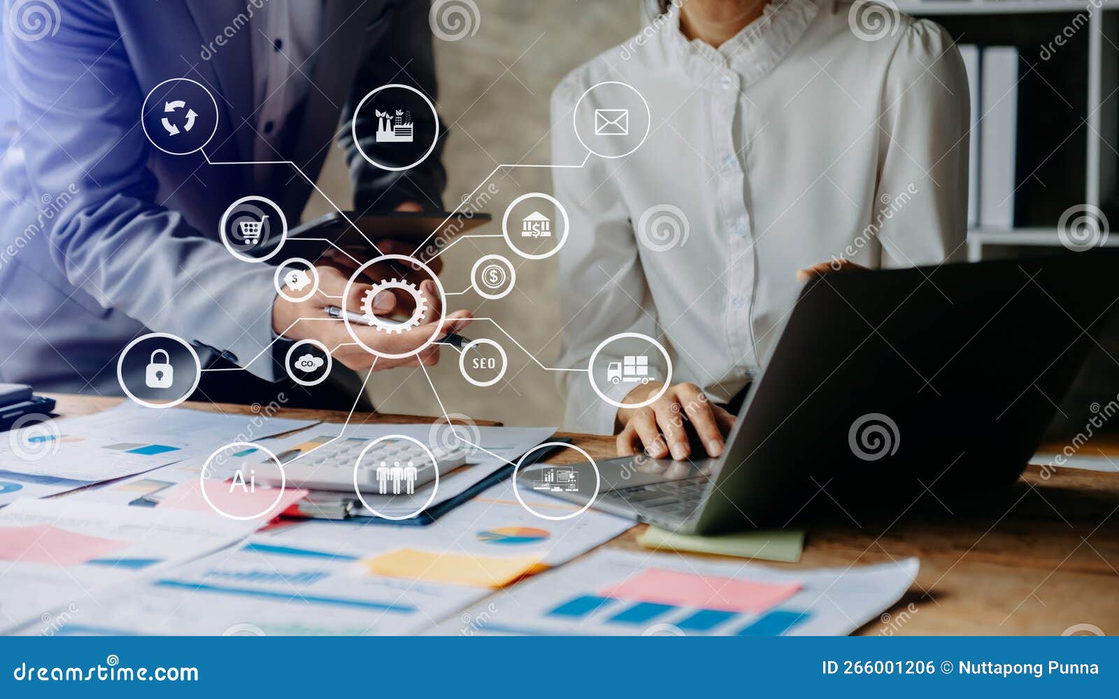 Co Working Process, Team Working.Coding Software Developer Work with AR ...