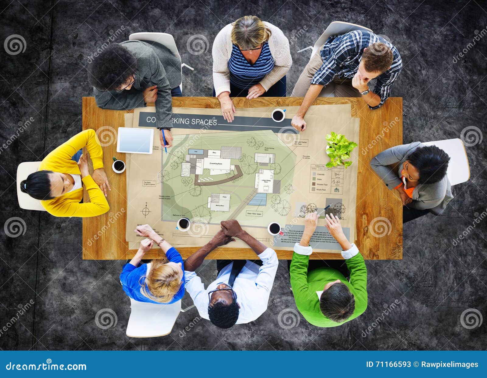 Co Working Space Architecture Plan Map Blueprint Design Concept Stock ...