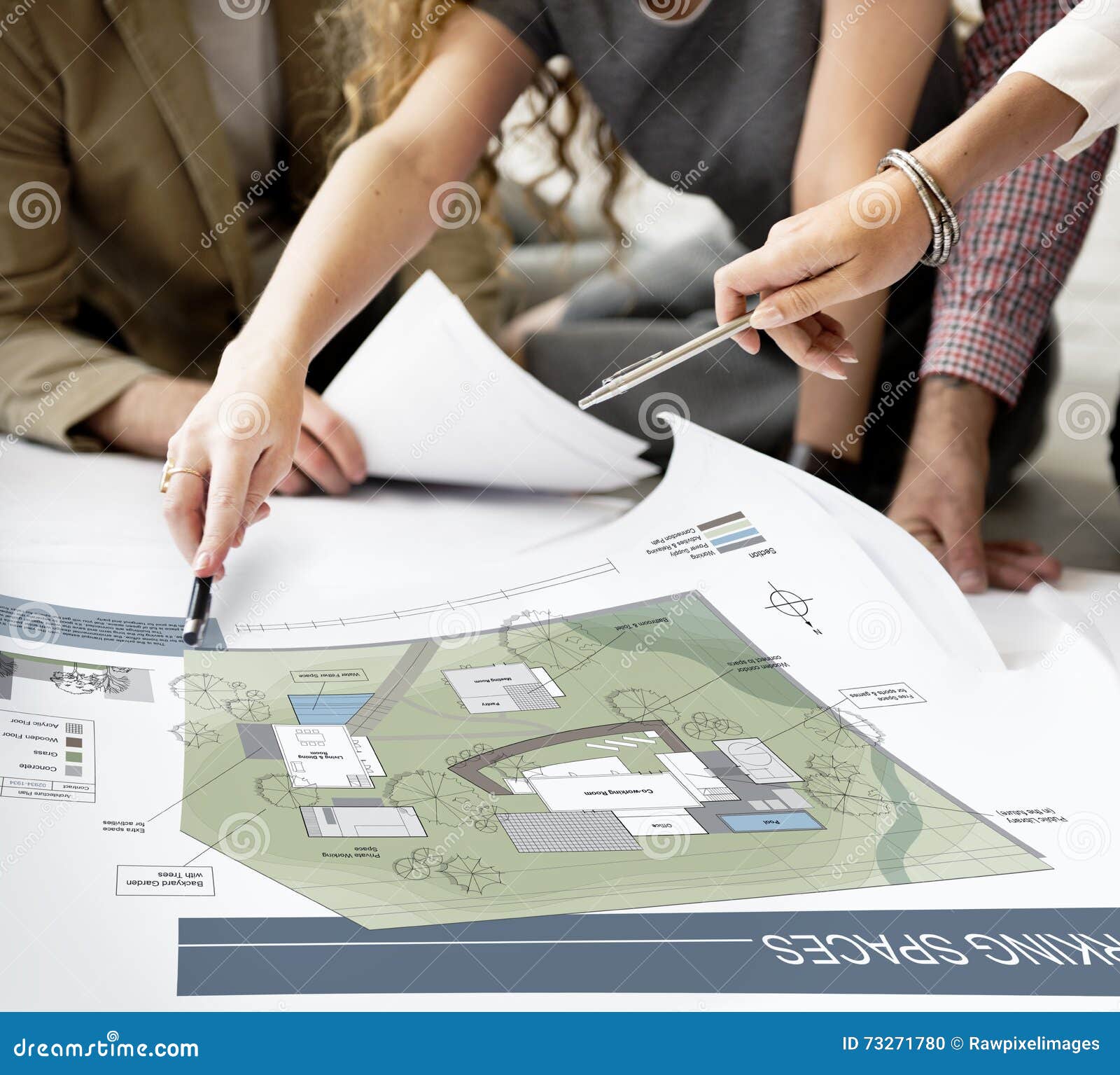 Co Working Space Architecture Plan Map Blueprint Design Concept Stock ...