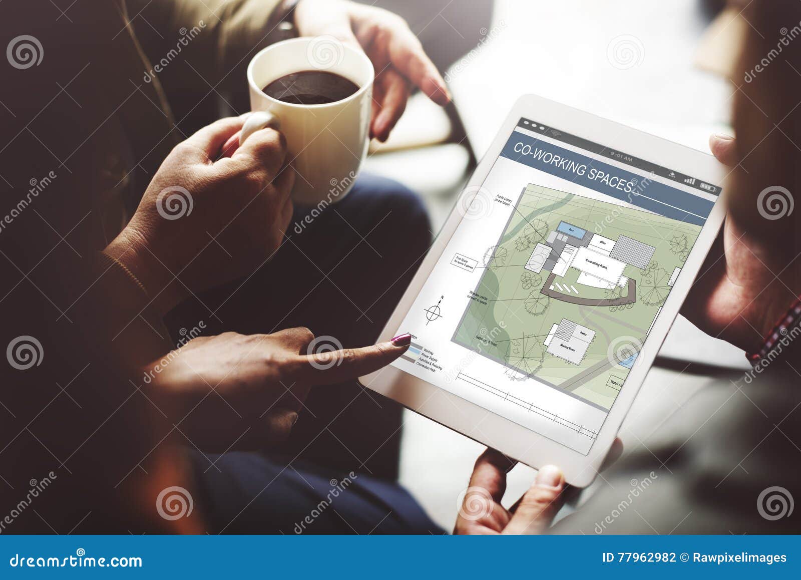 Co Working Space Architecture Plan Map Blueprint Design Concept Stock ...