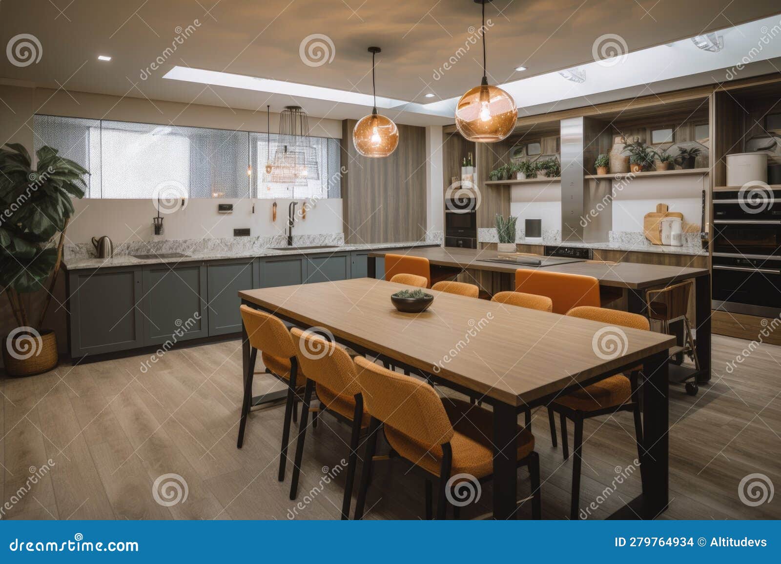 Co-working Space with Communal Kitchen and Conference Rooms for Team ...