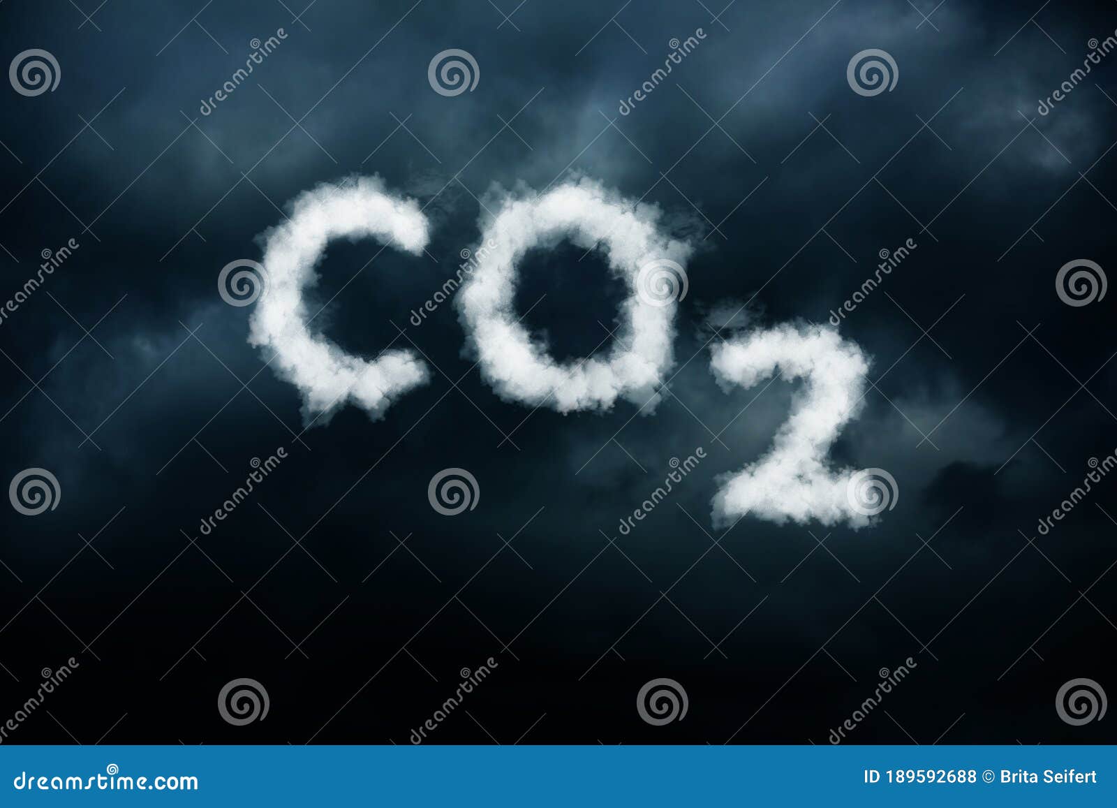 Co2 Written in the Dark Sky, CO2 Pollution, Smog is Bad Stock Photo ...