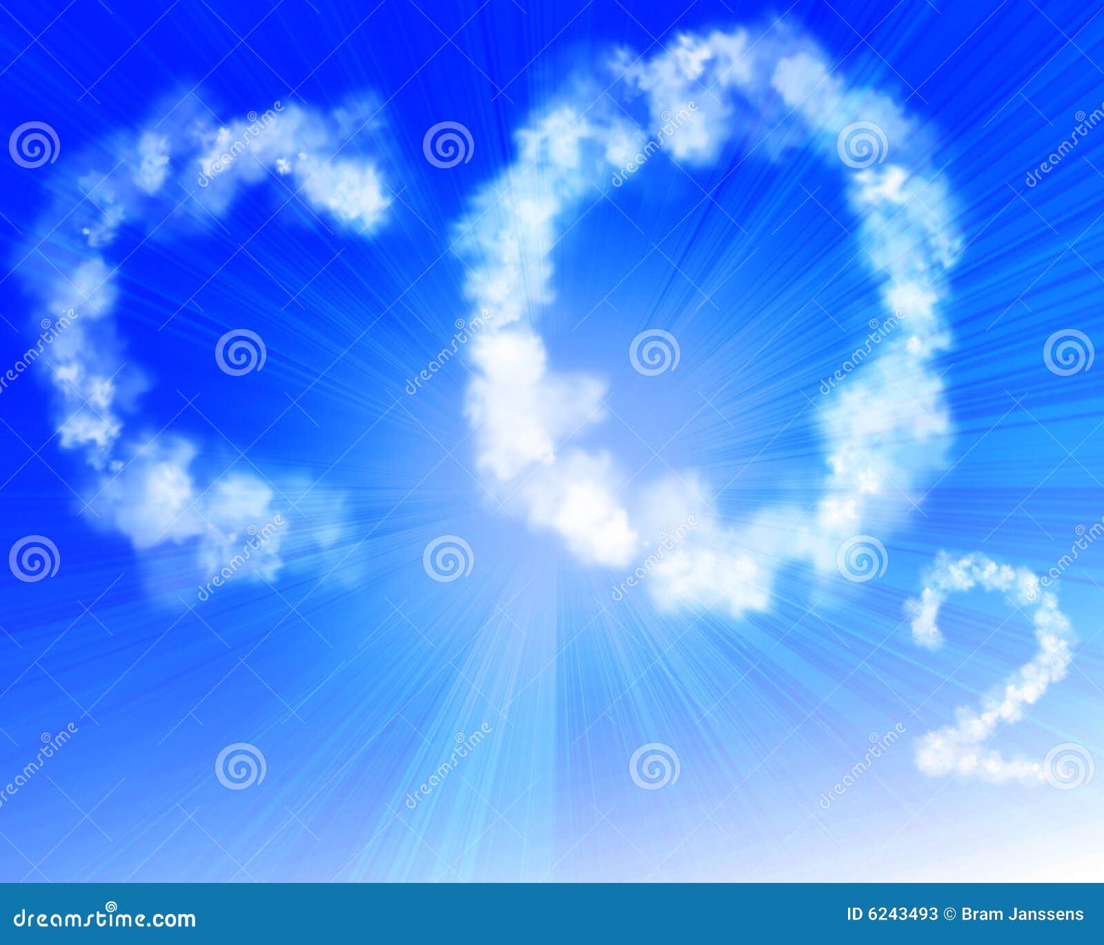 Co2 in blue sky stock illustration. Illustration of green - 6243493