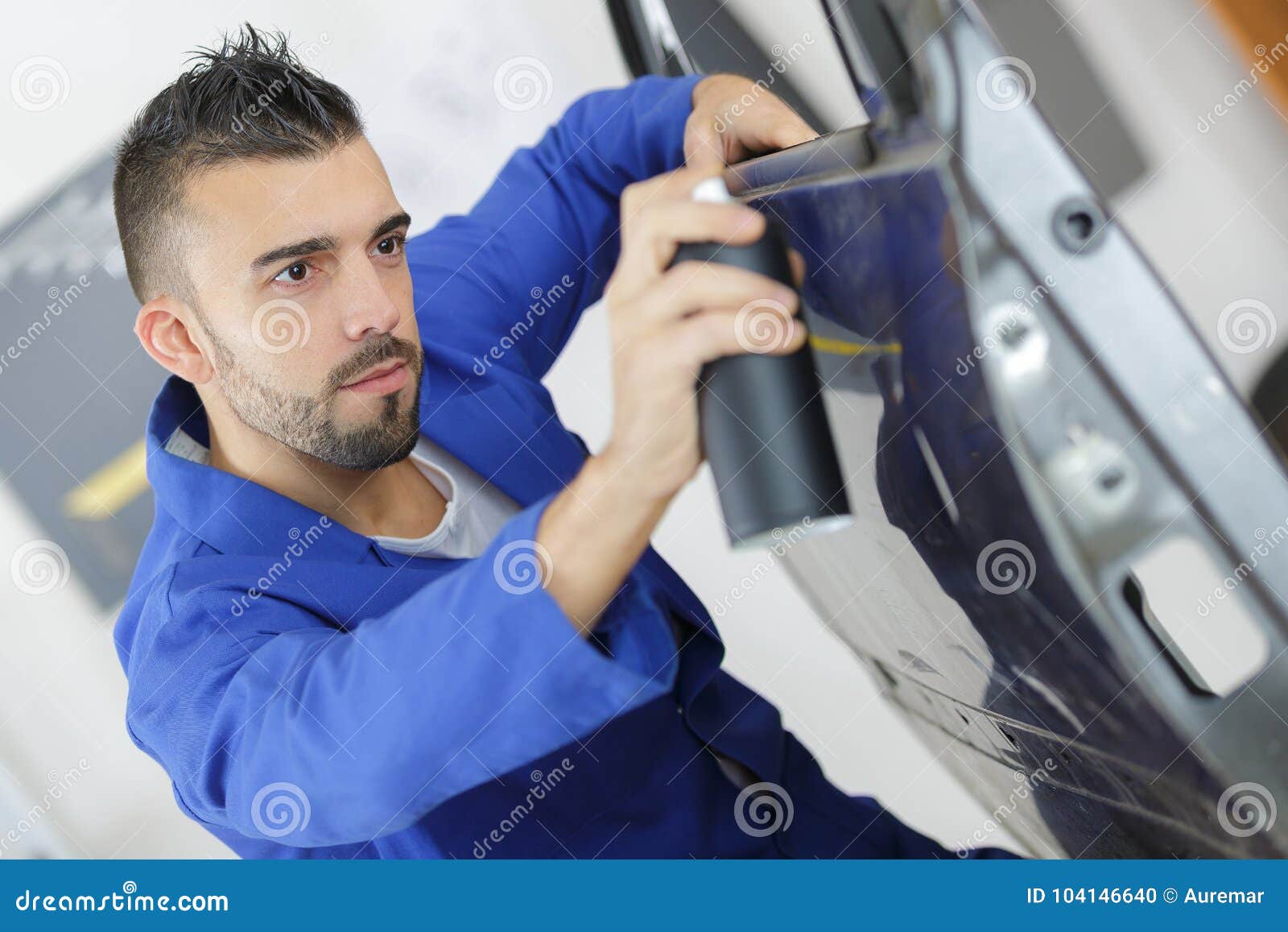 Coach builder painting car stock photo. Image of professional - 104146640
