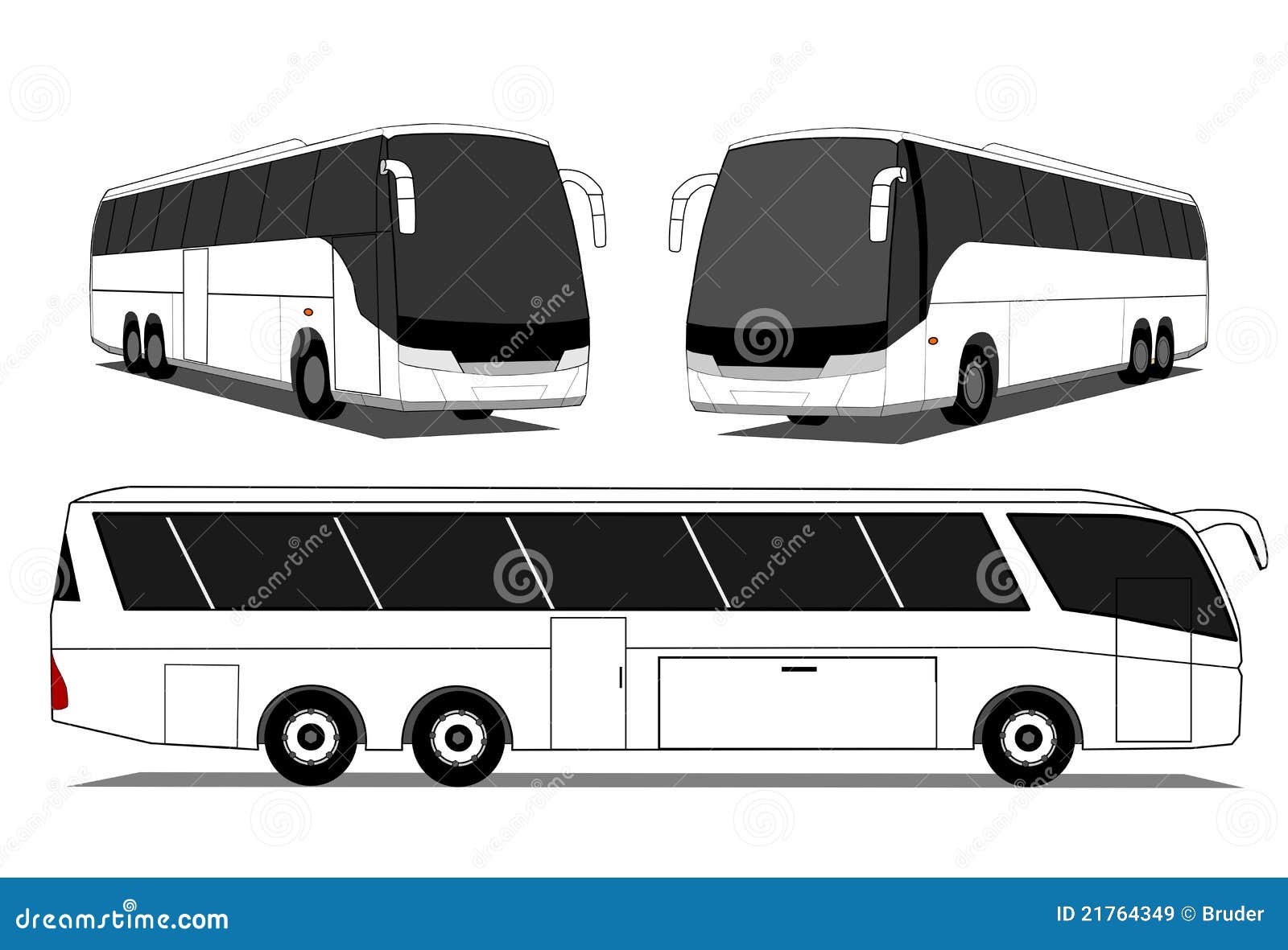 Coach buses stock vector. Illustration of destinations - 21764349