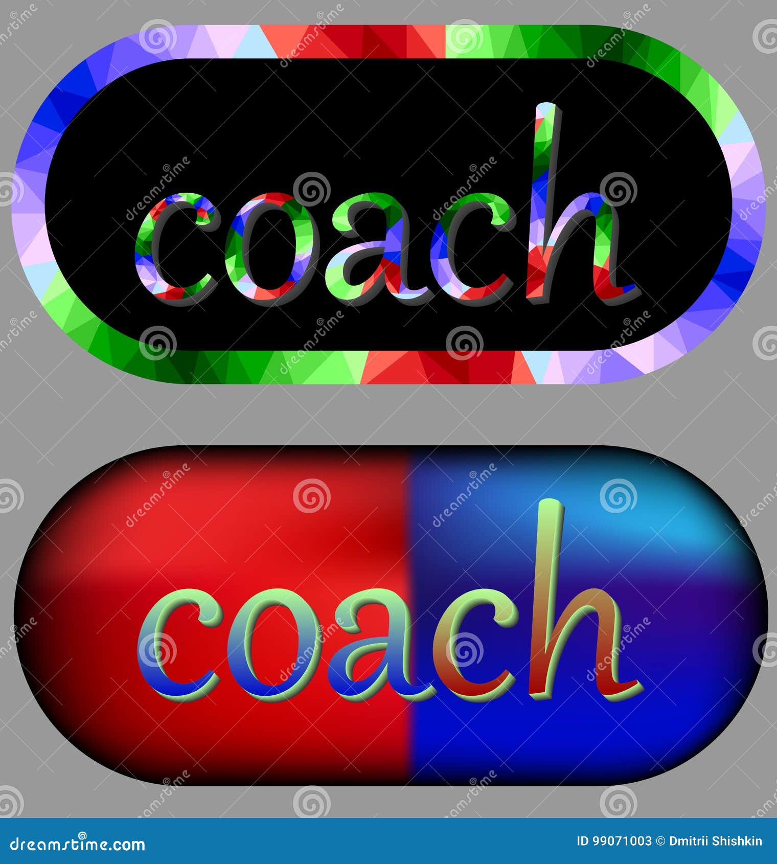 Coach button image stock vector. Illustration of polygon - 99071003