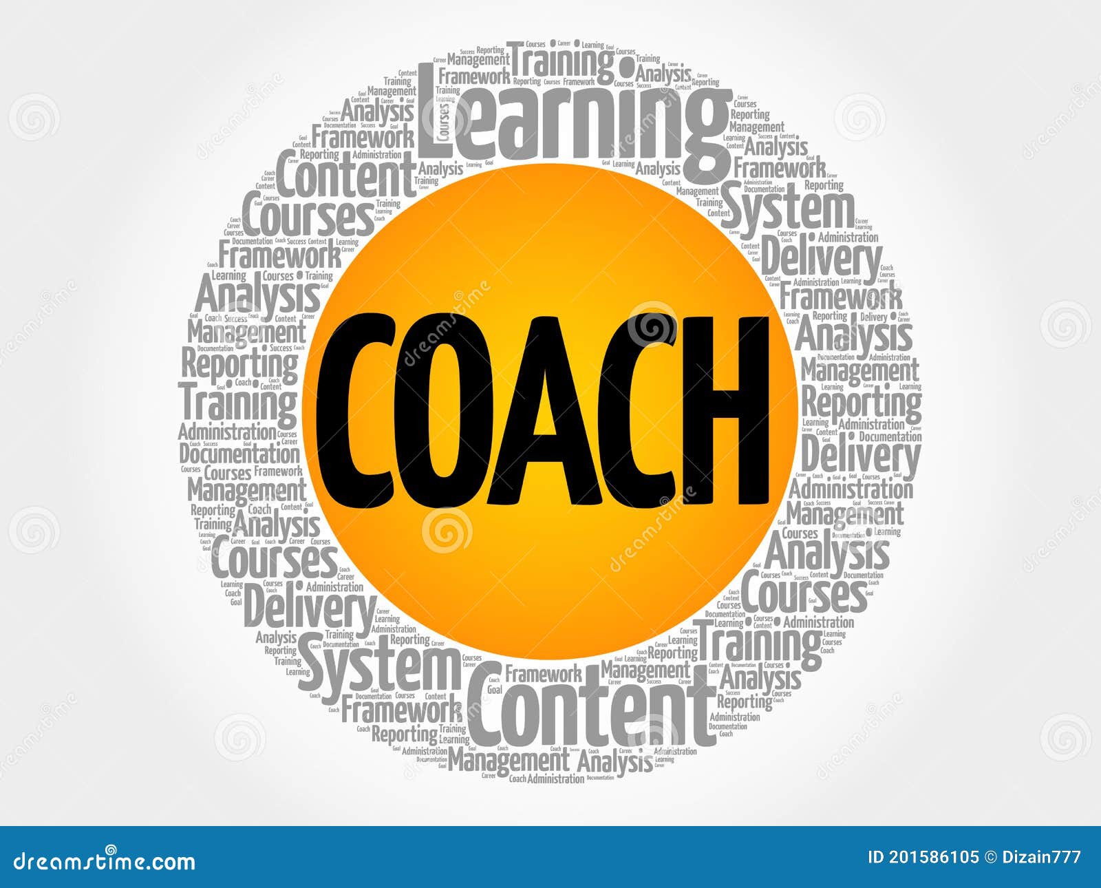 Coach circle word cloud stock illustration. Illustration of improve ...