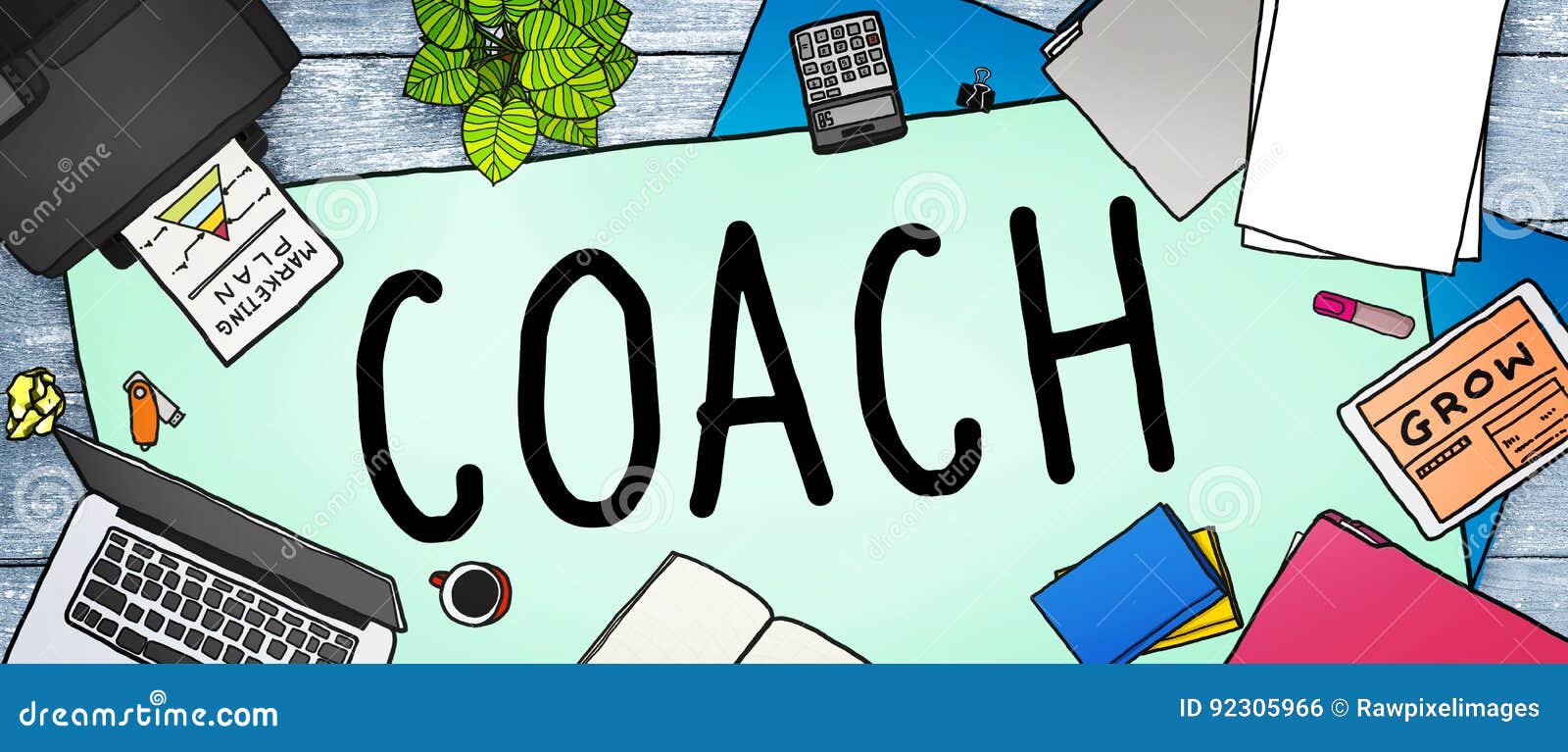 Coach Coaching Guide Instructor Leader Manager Tutor Concept Stock ...