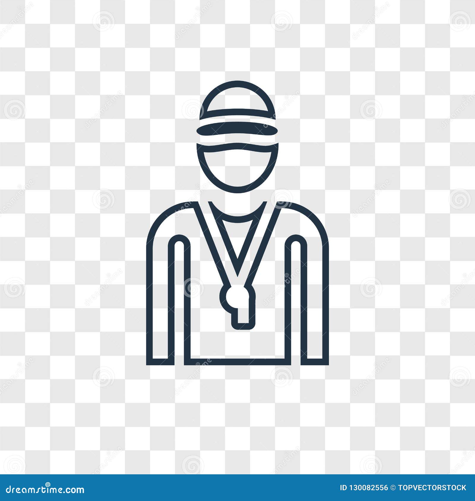 Coach Concept Vector Linear Icon Isolated on Transparent Background ...