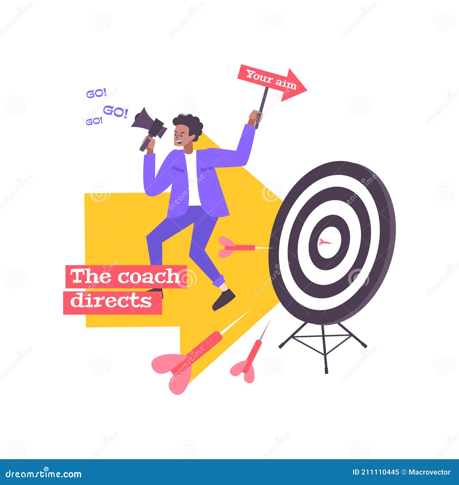 Coach Directs Target Composition Stock Vector - Illustration of ...