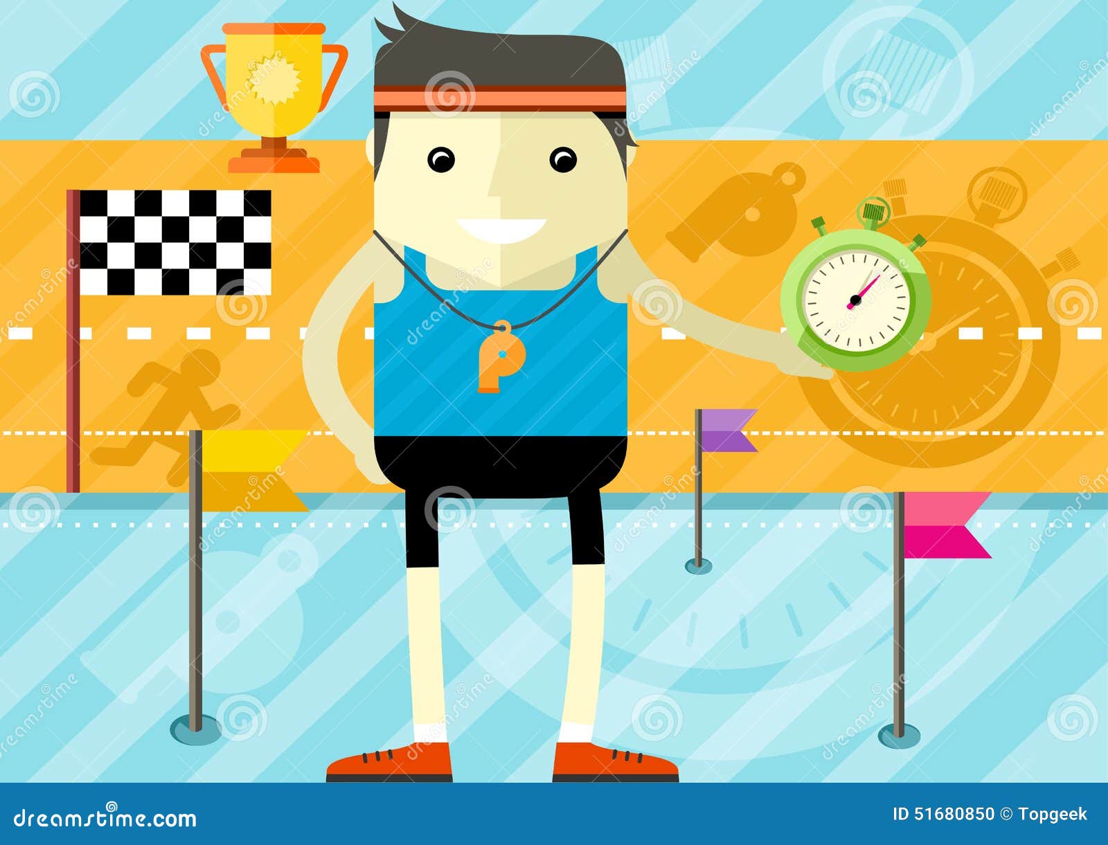 Coach flat icon stock vector. Illustration of confidence - 51680850