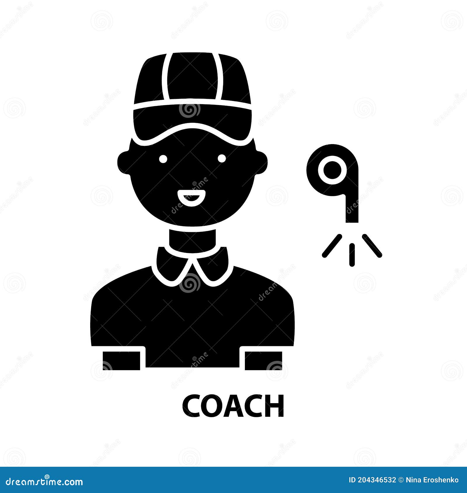 Coach Icon, Black Vector Sign with Editable Strokes, Concept ...