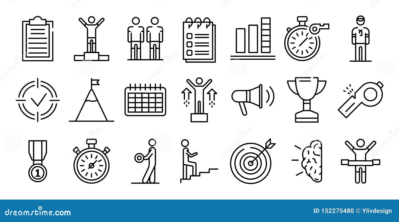Coach Icons Set, Outline Style Stock Vector - Illustration of mentor ...