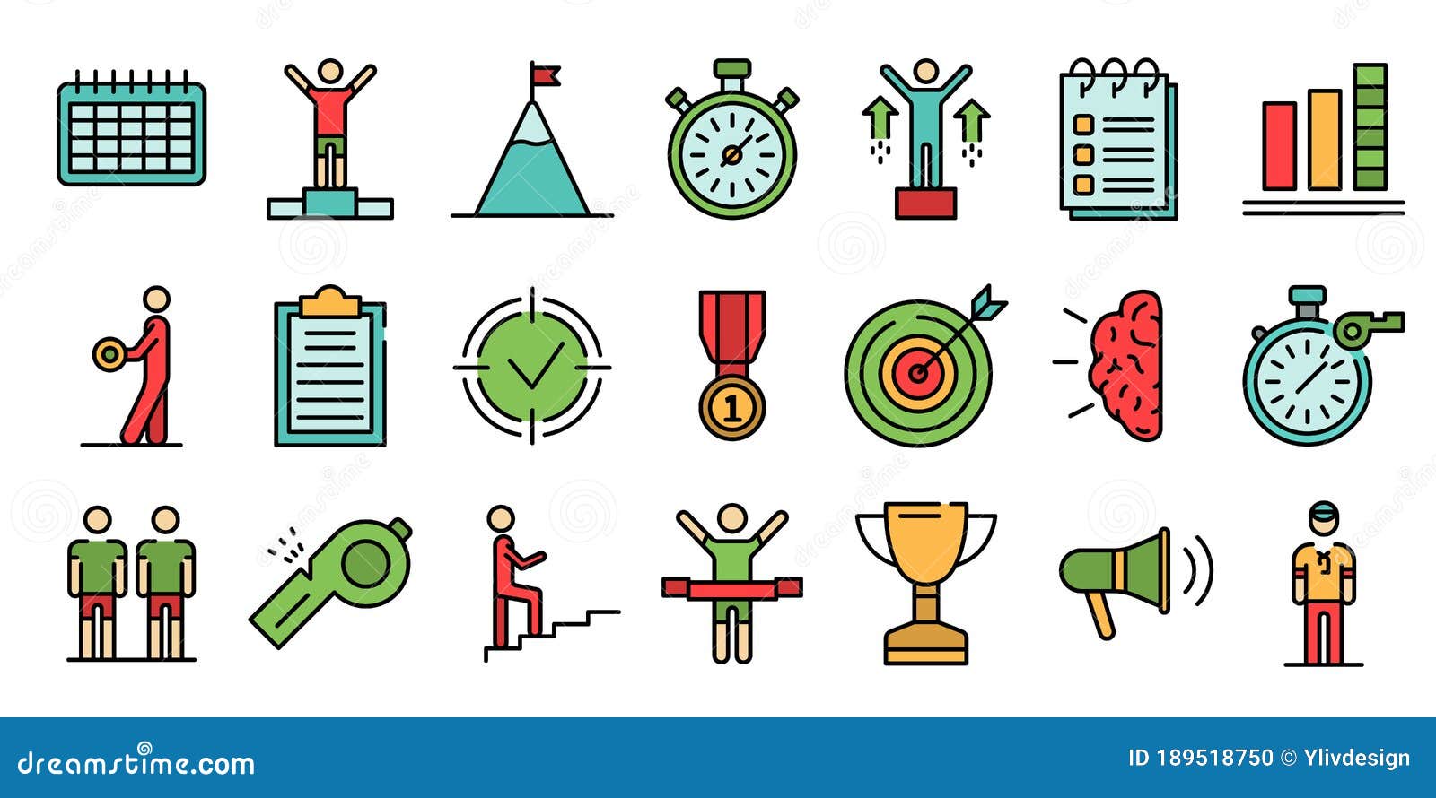 Coach icons vector flat stock vector. Illustration of performance ...