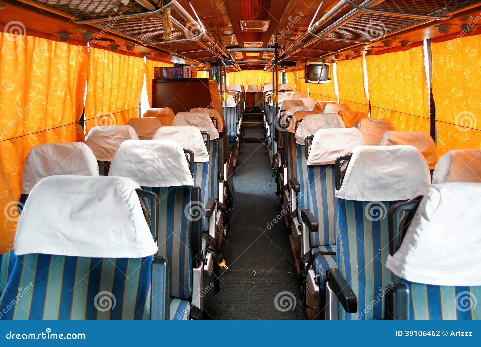 Coach interior stock photo. Image of comfort, brown, curtains - 39106462