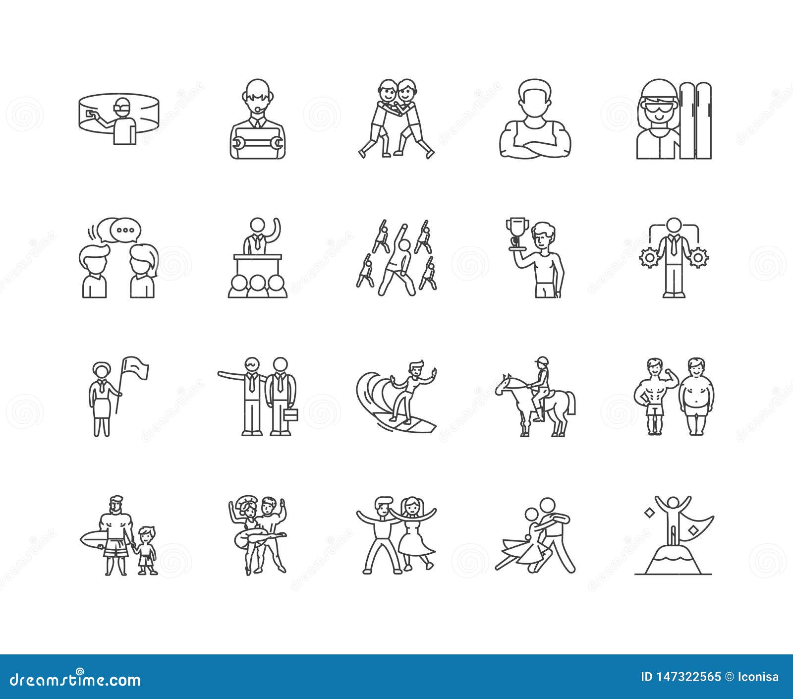Coach Line Icons, Signs, Vector Set, Outline Illustration Concept Stock ...