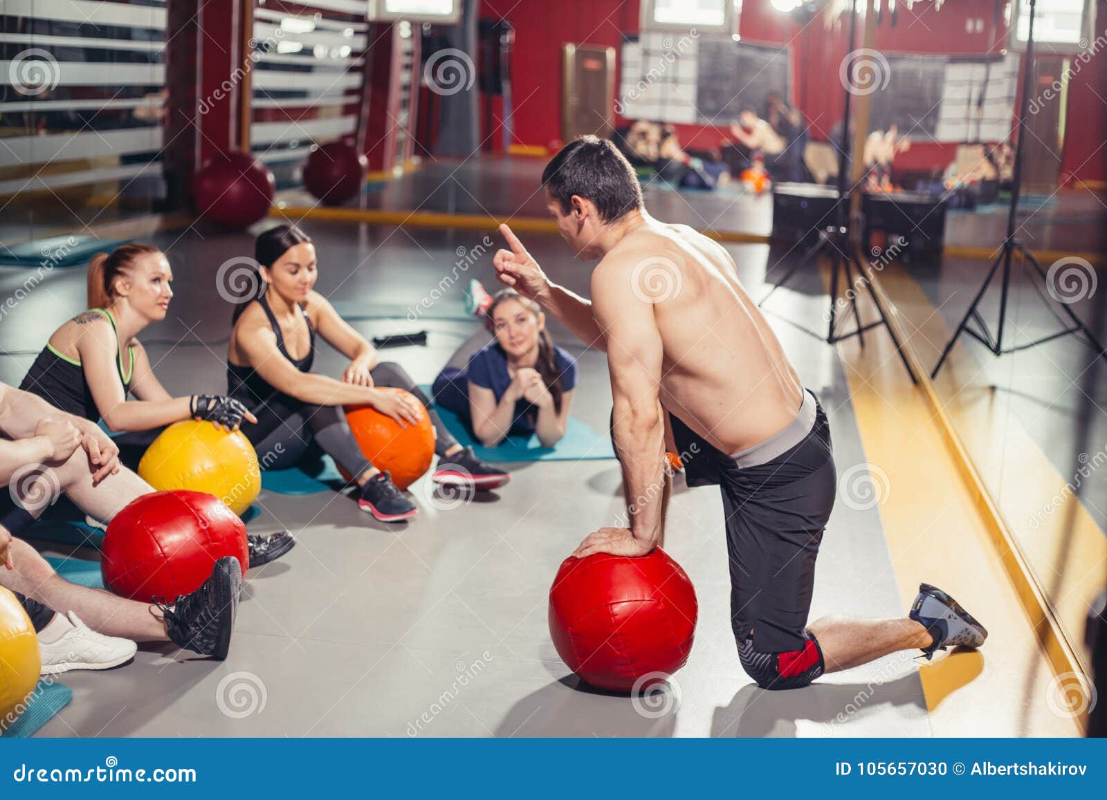 The Coach Motivates the Group of Athletes Stock Photo - Image of goals ...