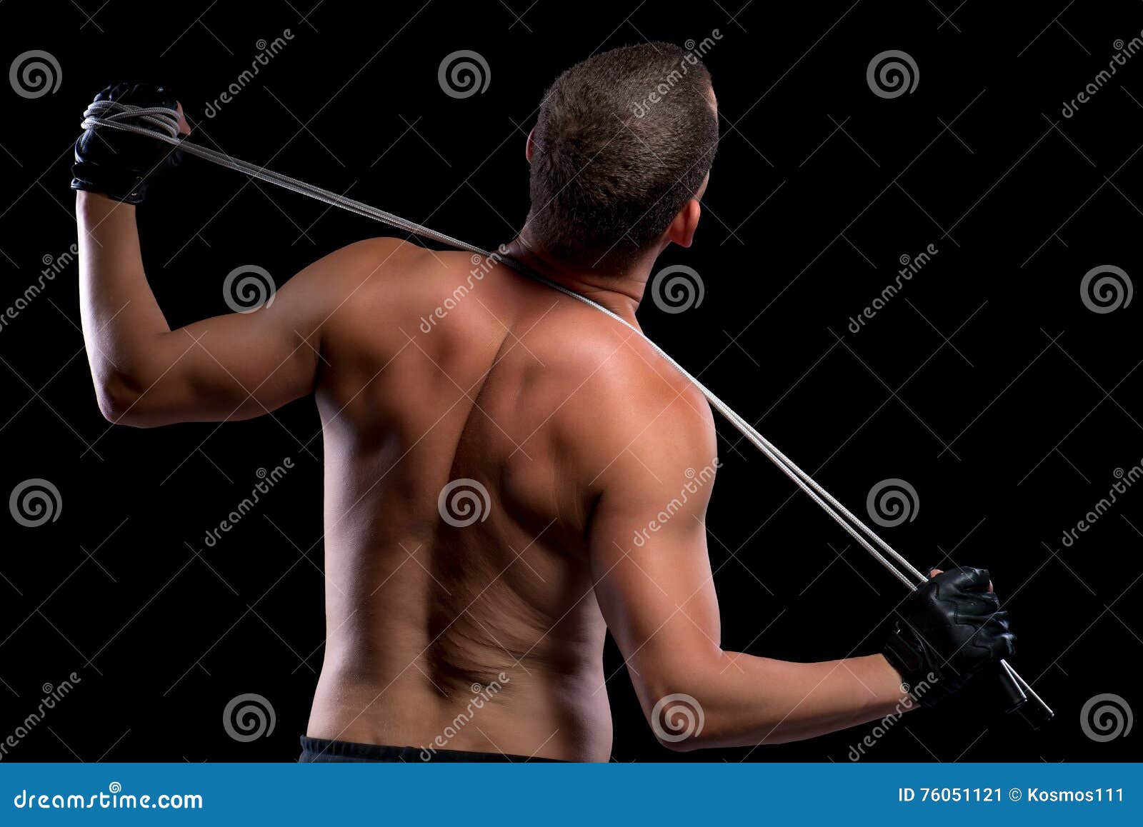 Coach with a Rope Stretches the Muscles Stock Image - Image of ...