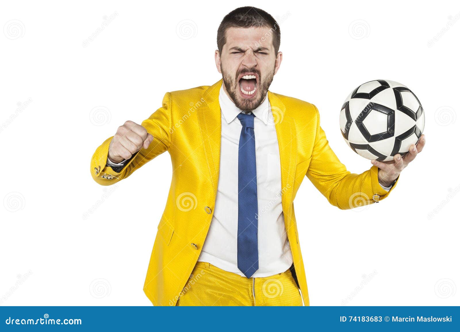 Coach screaming with joy stock image. Image of challenges - 74183683